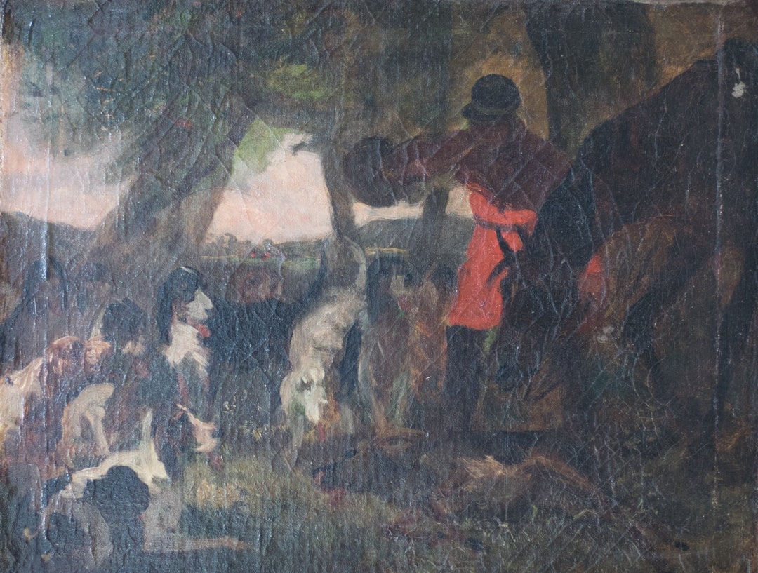 Study of a Hunting Scene Oil on Canvas - Etsy