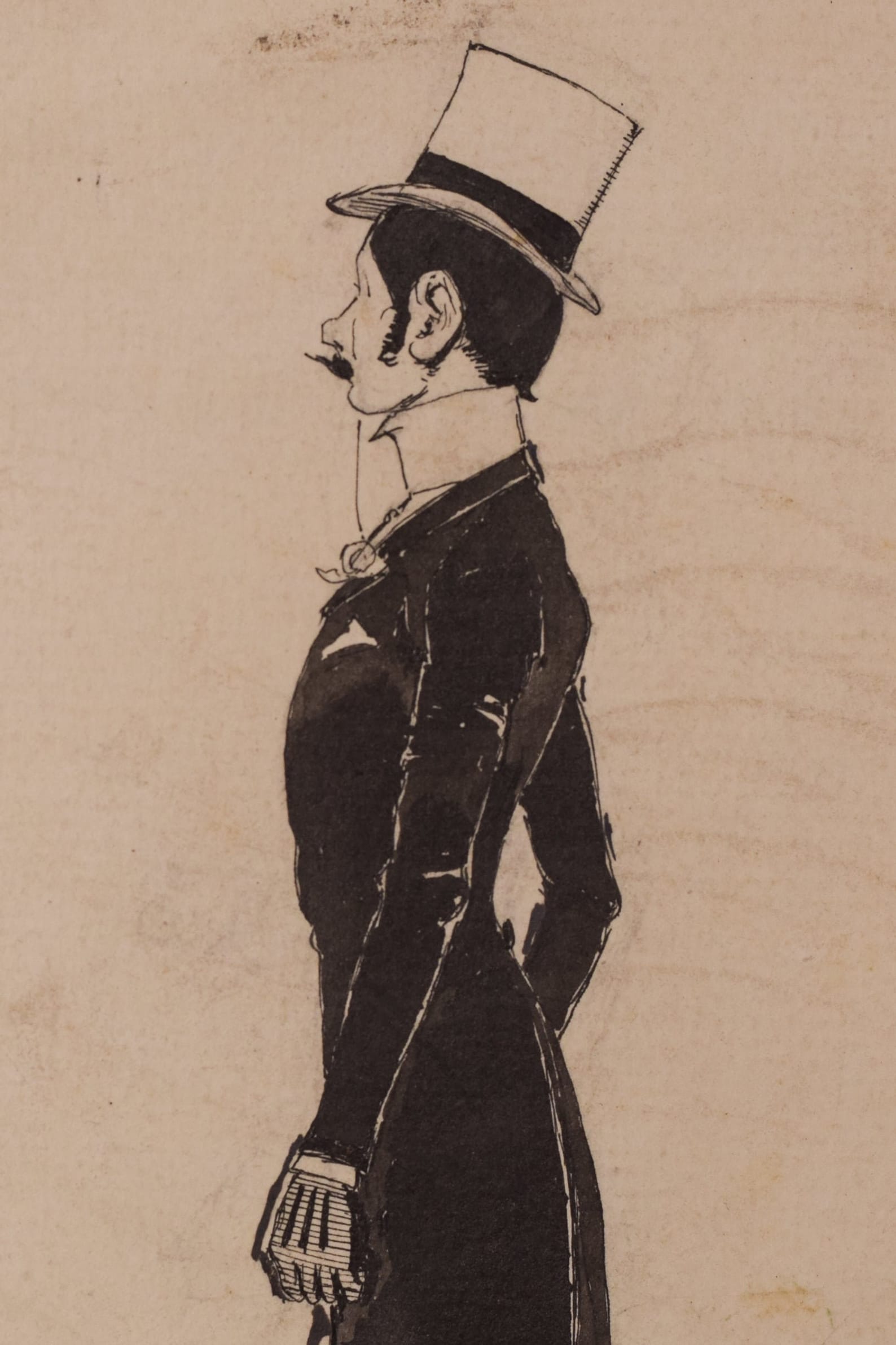 Ink Drawing of a Gentleman 19th Century - Etsy