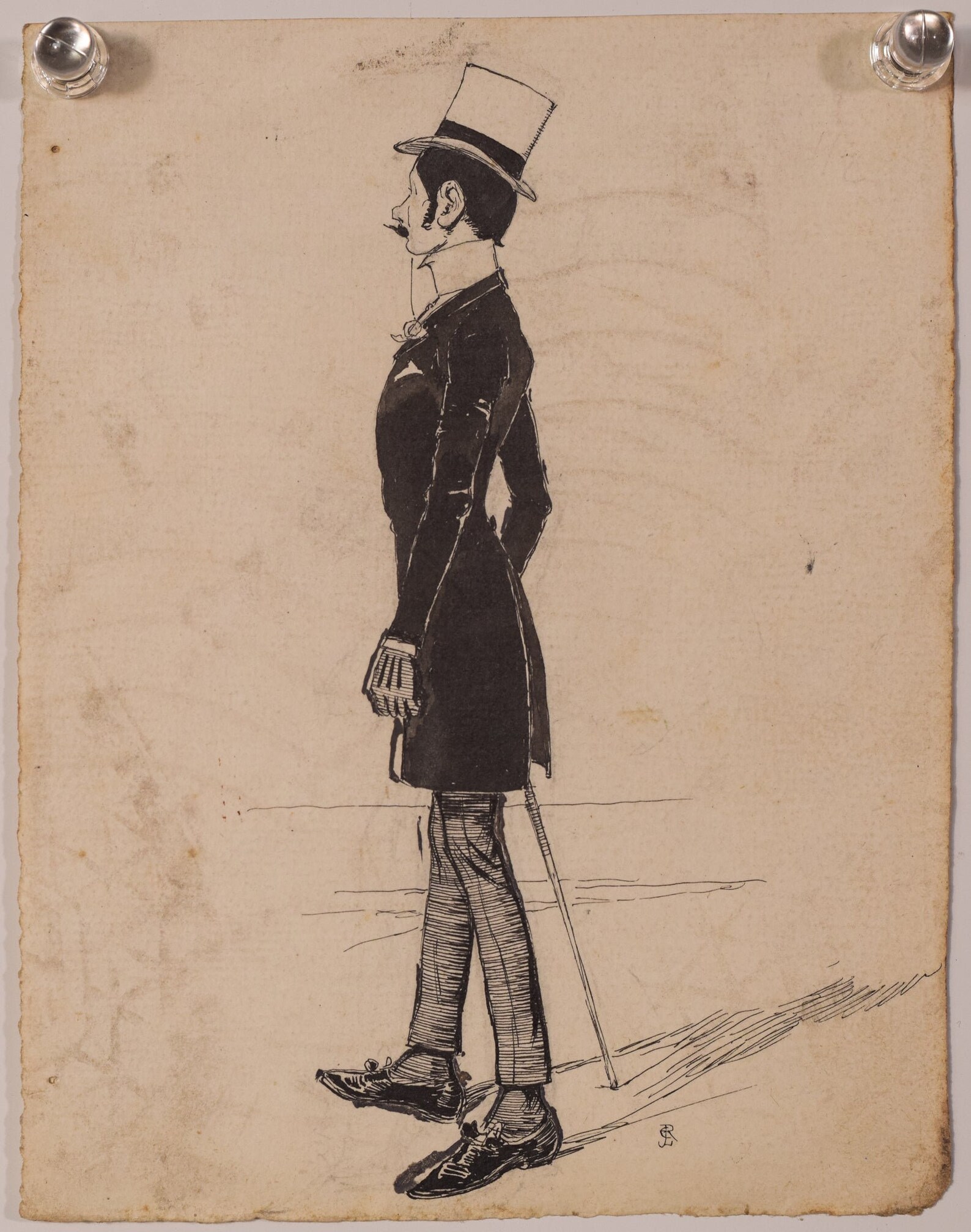 Ink Drawing of a Gentleman 19th Century - Etsy