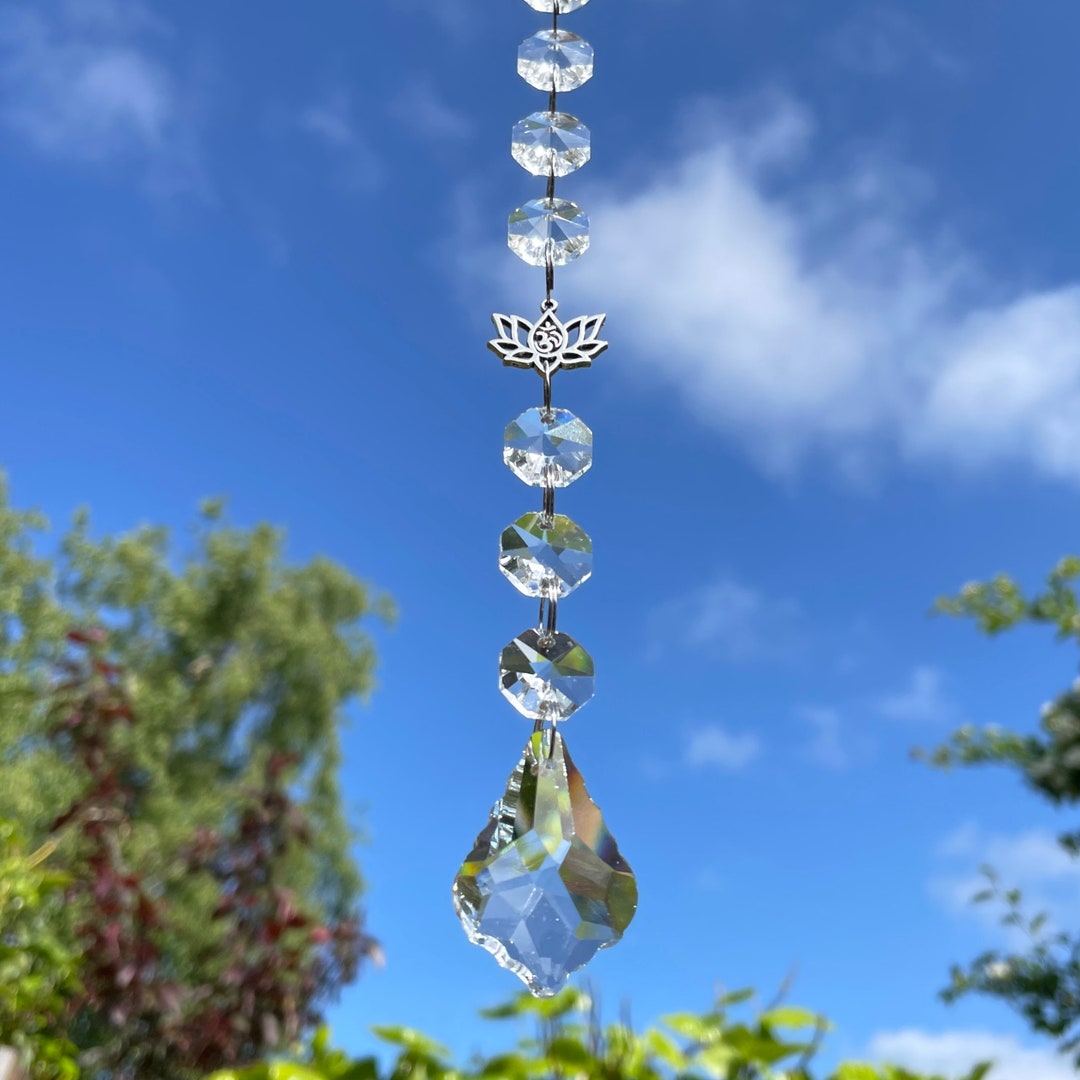 Chakra Lotus Om Clear Glass Sun Catcher: Spiritual Window Decoration - Etsy
