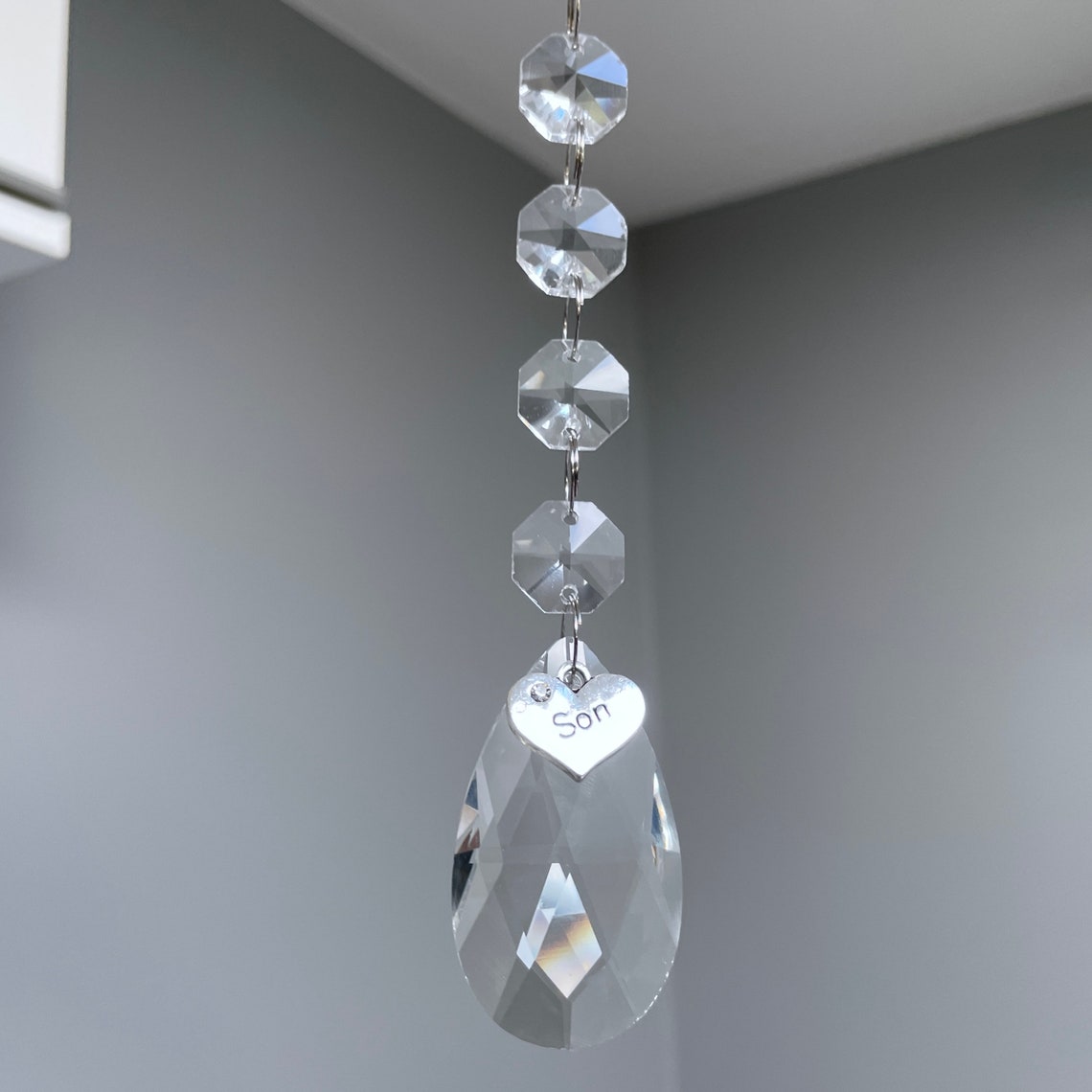 Son Memorial Sun Catcher: Glass Bead Window Decor - Etsy