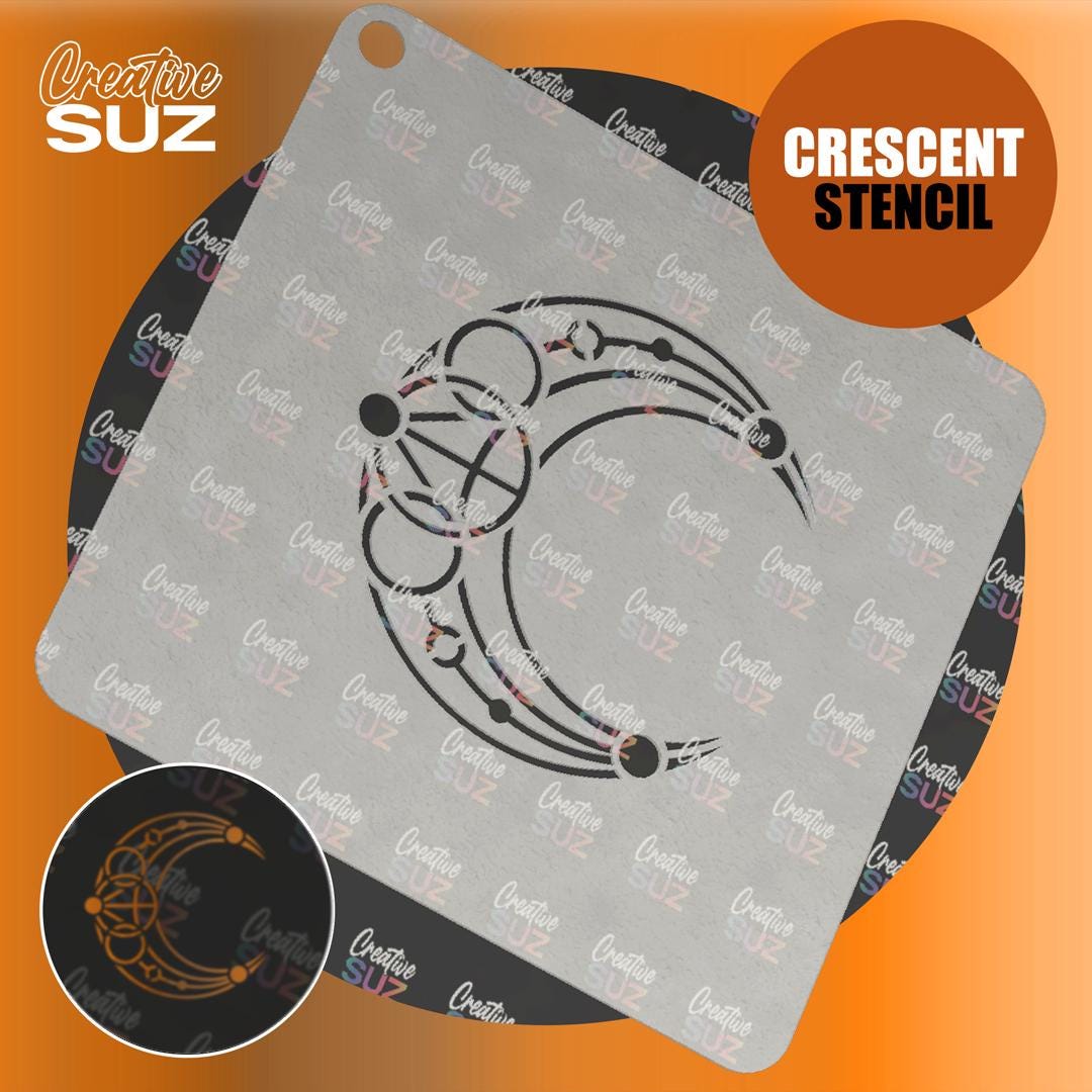 Mystic Crescent Moon Stencil - for Airbrush/tattoo/body Art & Crafts ...
