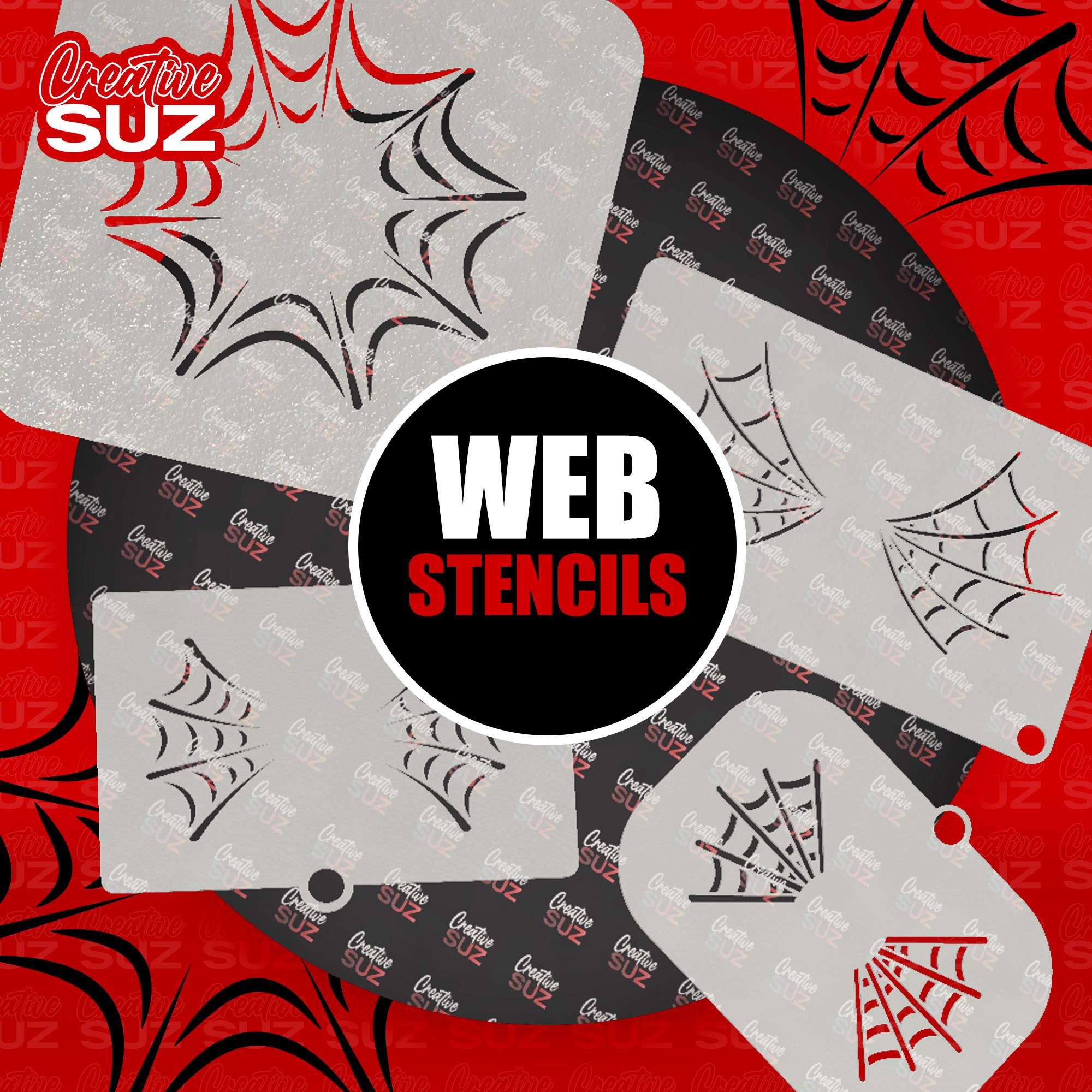 Spider Web Stencils - Face Painting Airbrush Craft Cake Art - Kids Popular Designs - Flexible ...