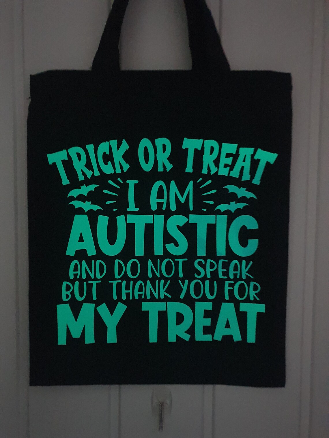 Autism Trick or Treat Bag Autistic Halloween Bag Glow in the Dark ...