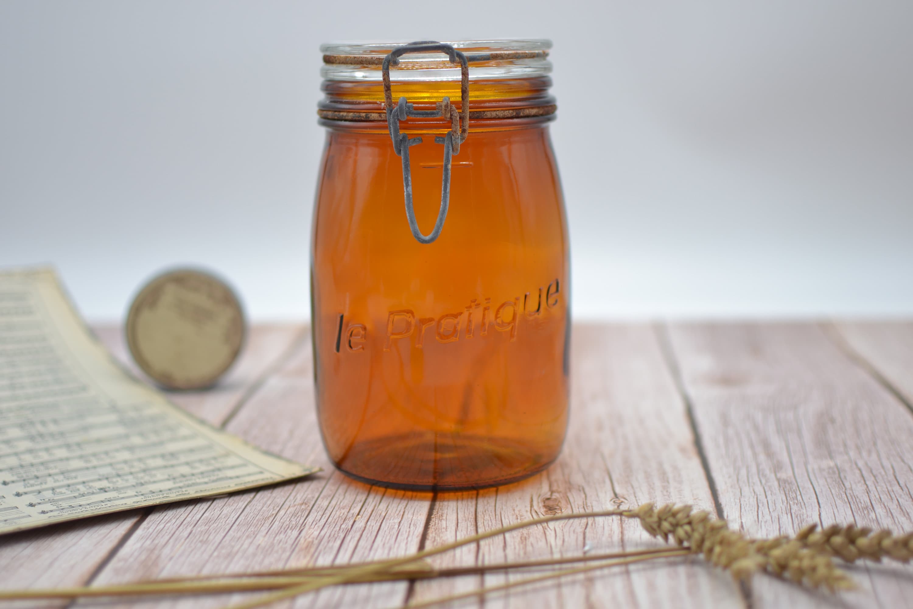 Vintage amber yellow jar the Pratique 1L Kitchen Storage Kitchen ...