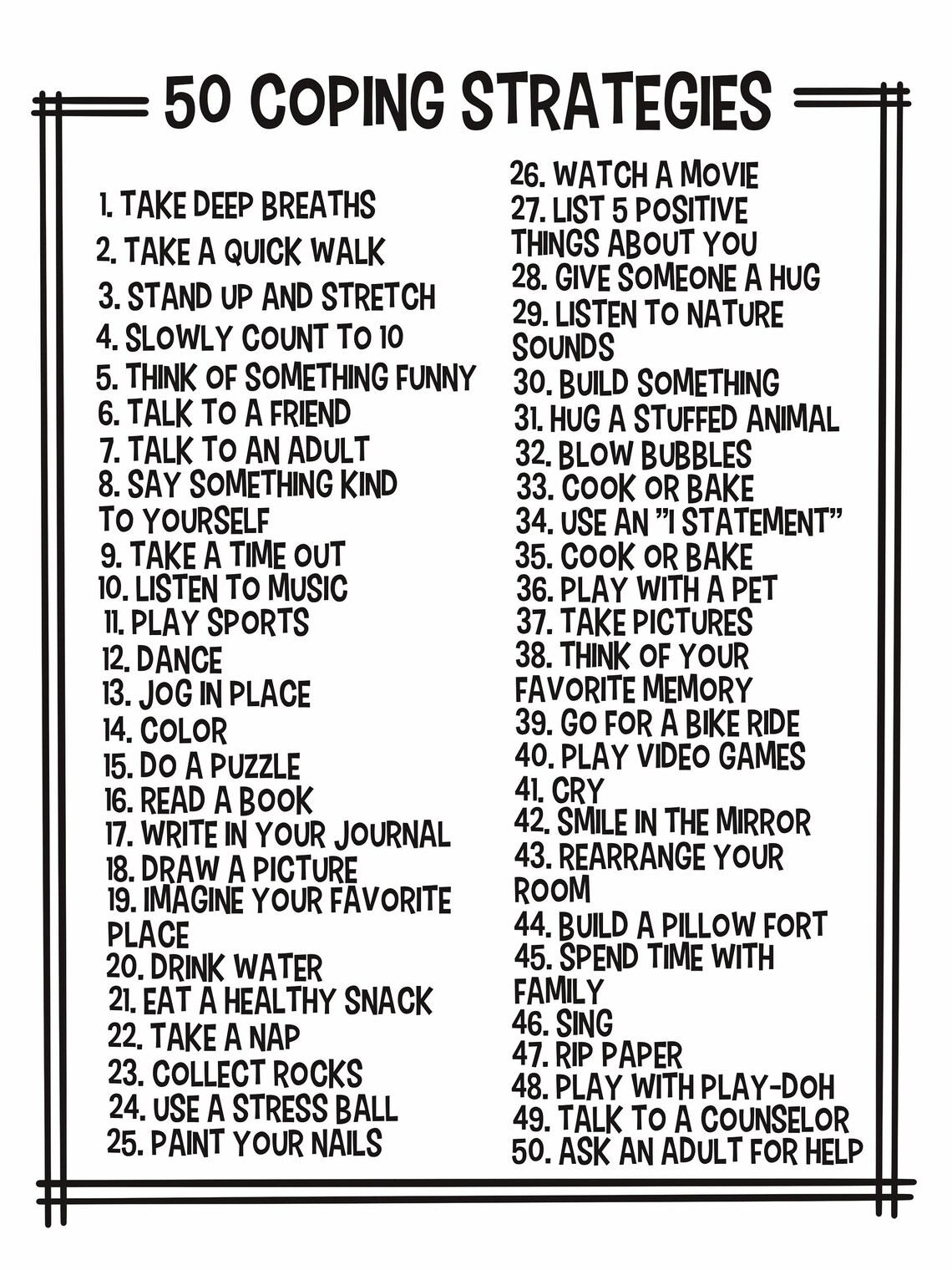 Feelings Chart/children's Mental Health/printable Counseling Activities ...