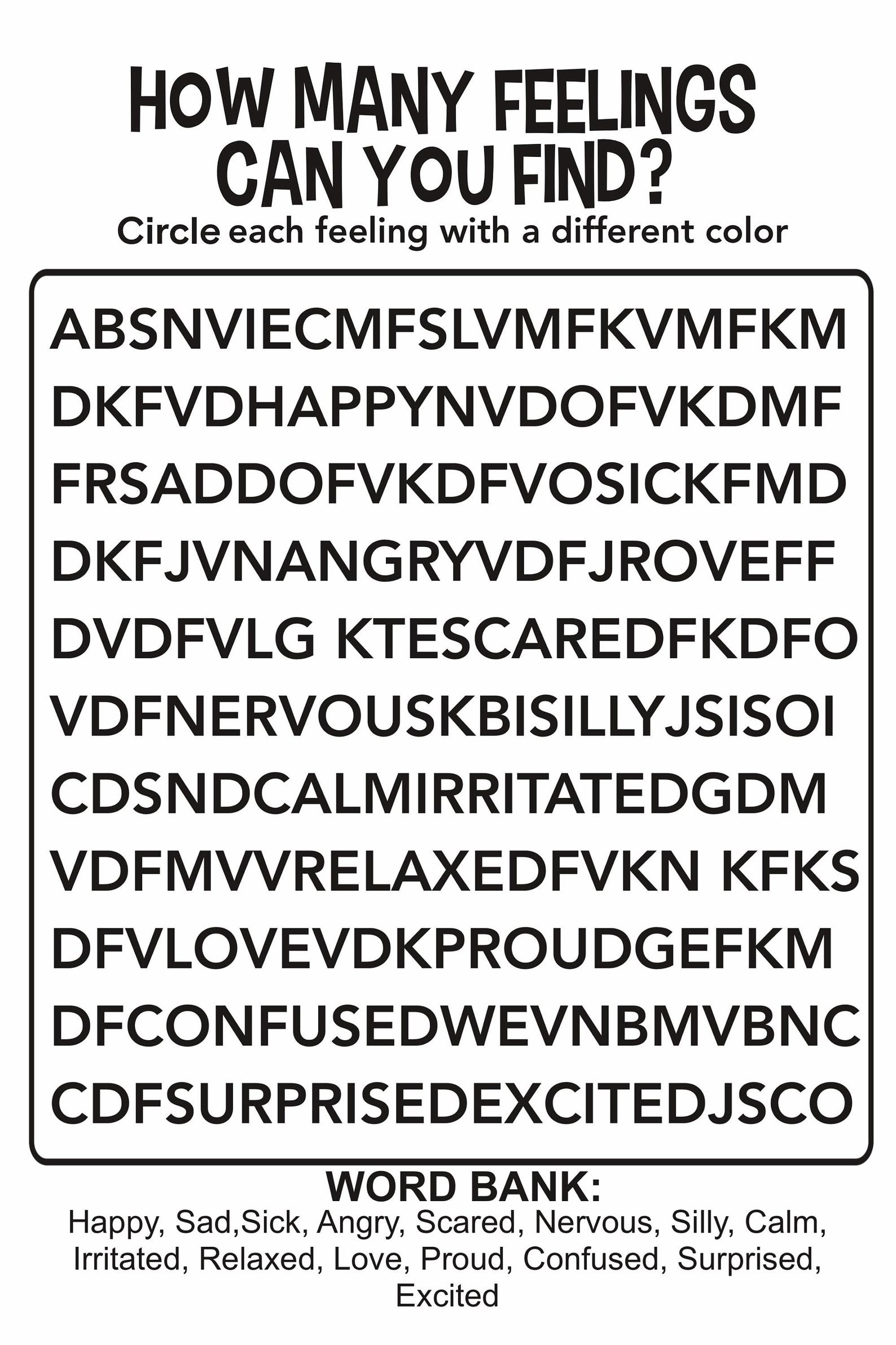 Feelings Chart/children's Mental Health/printable Counseling Activities ...