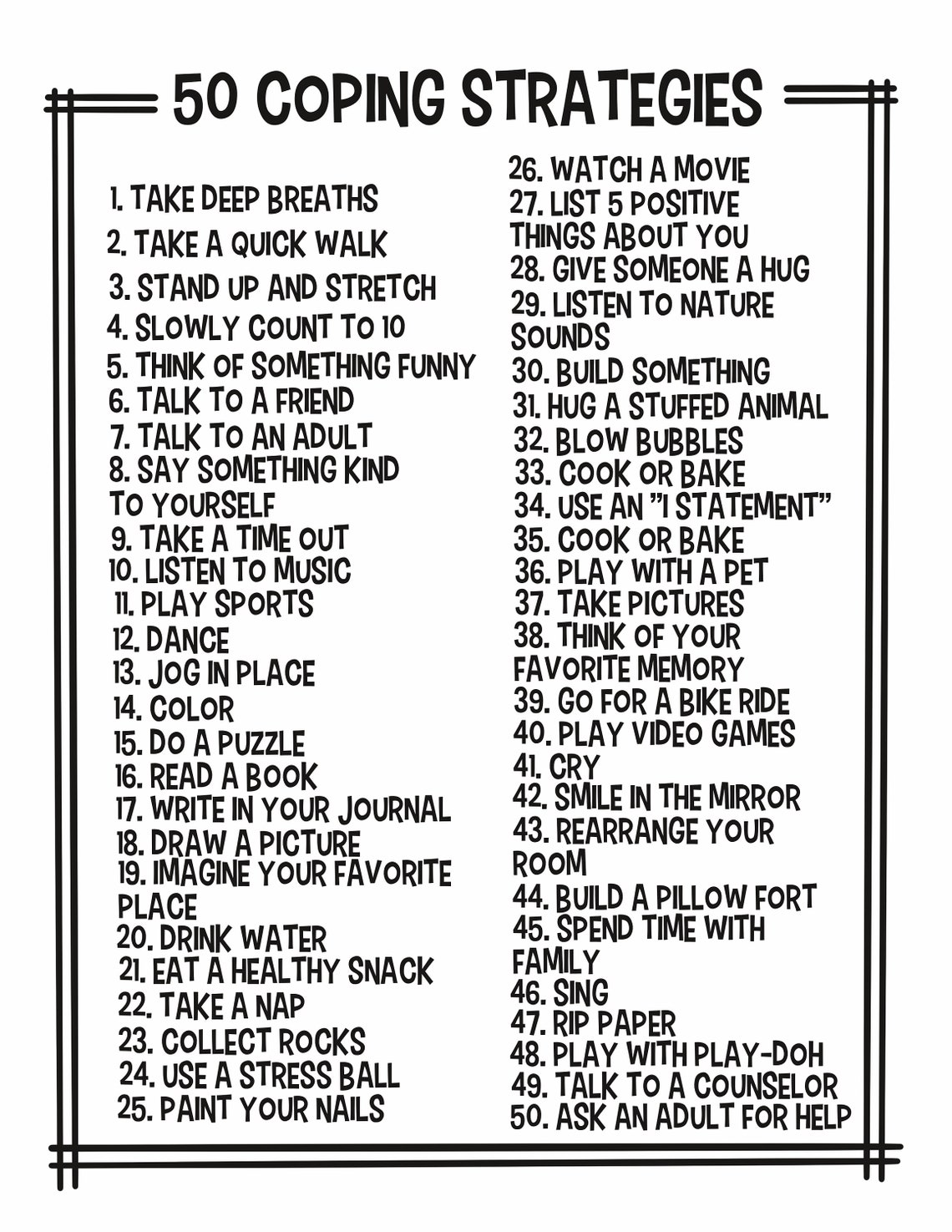 Feelings Chart/children's Mental Health/printable Counseling Activities ...