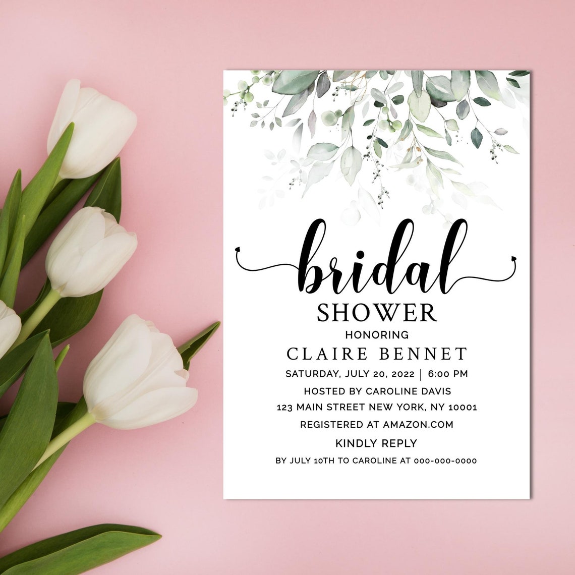 Bridal Shower Invitation Printable, Wedding Shower Invite Template ...