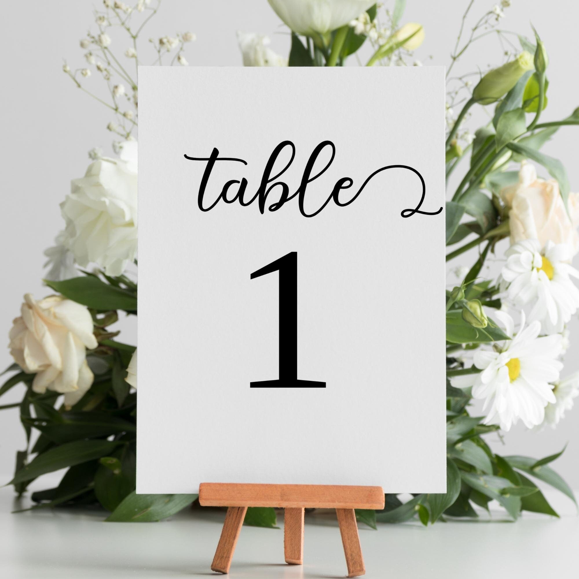 Table Number Sign Template, Modern Calligraphy, Try Before You Buy ...