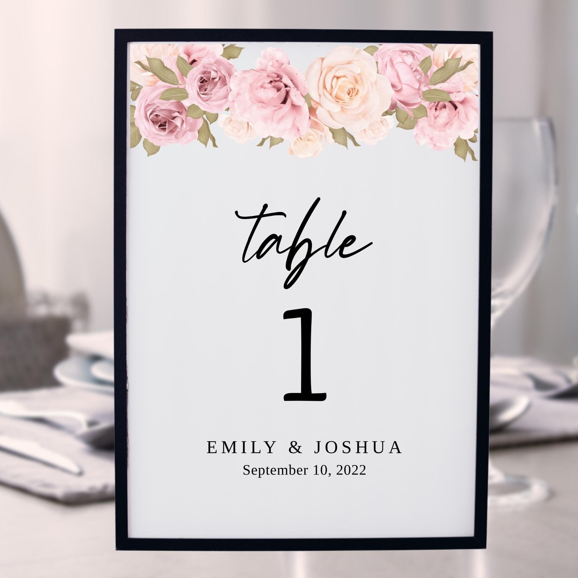 Greenery Wedding Table Number Card, INSTANT DOWNLOAD, Editable Template ...