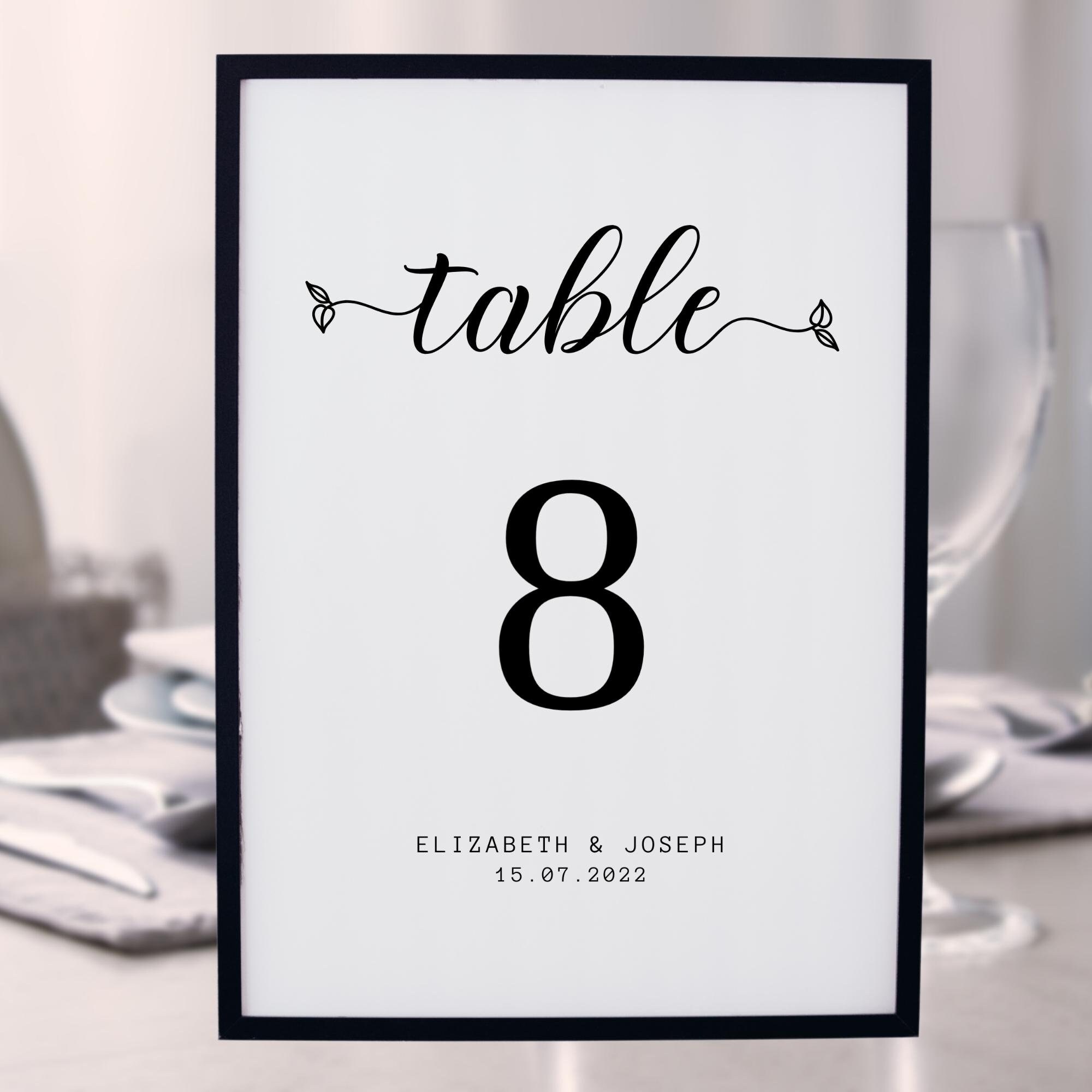 Classic Table Number Template, Elegant Table Number Card, Templett ...