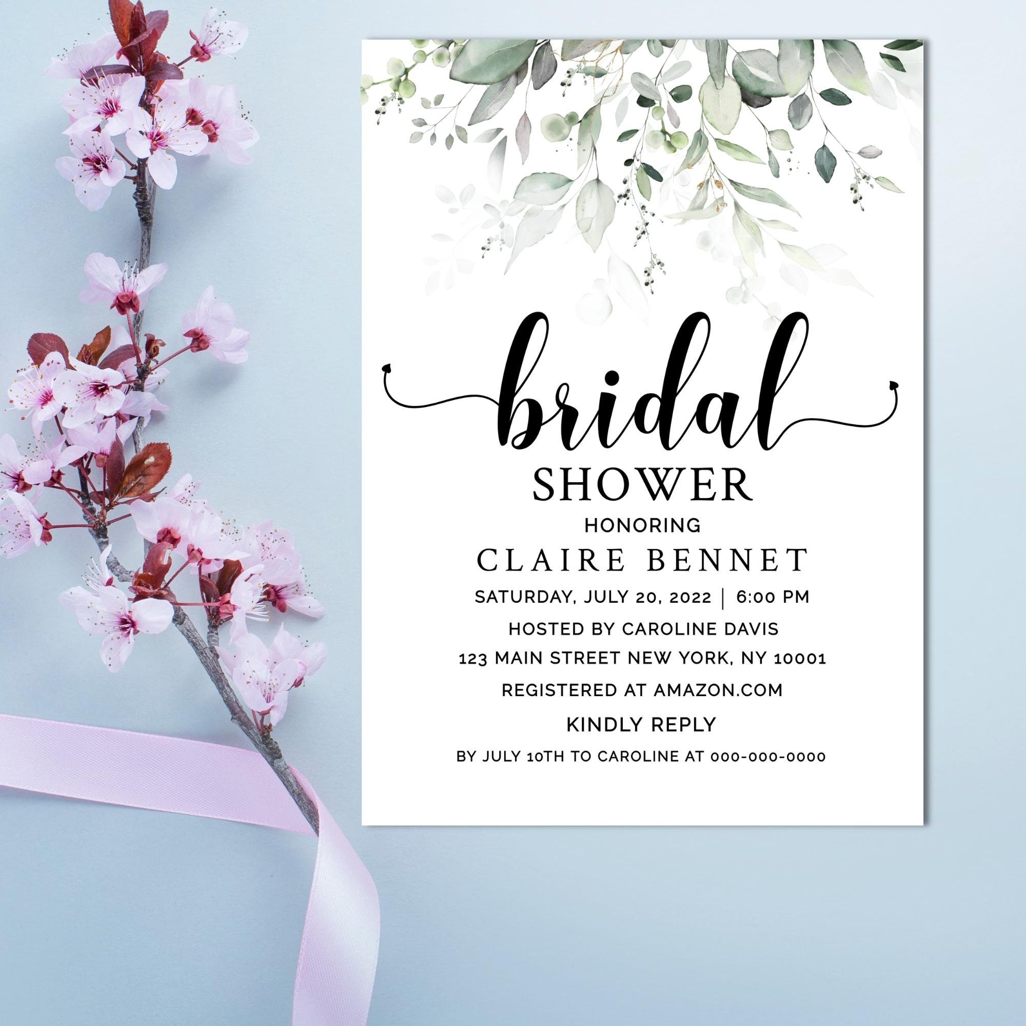 Bridal Shower Invitation Printable, Wedding Shower Invite Template ...
