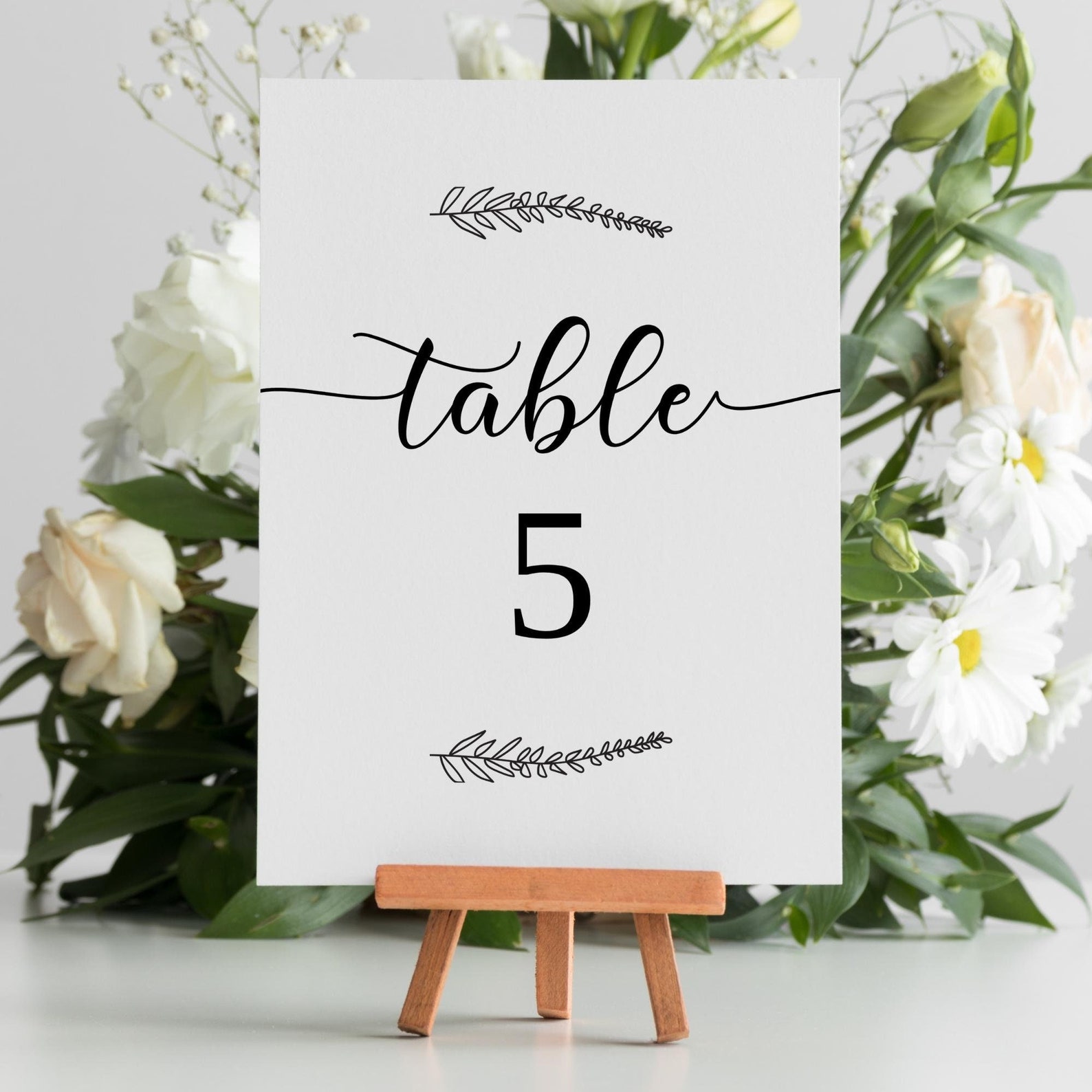Printable Table Numbers, Greenery Table Numbers, Edit With TEMPLETT ...