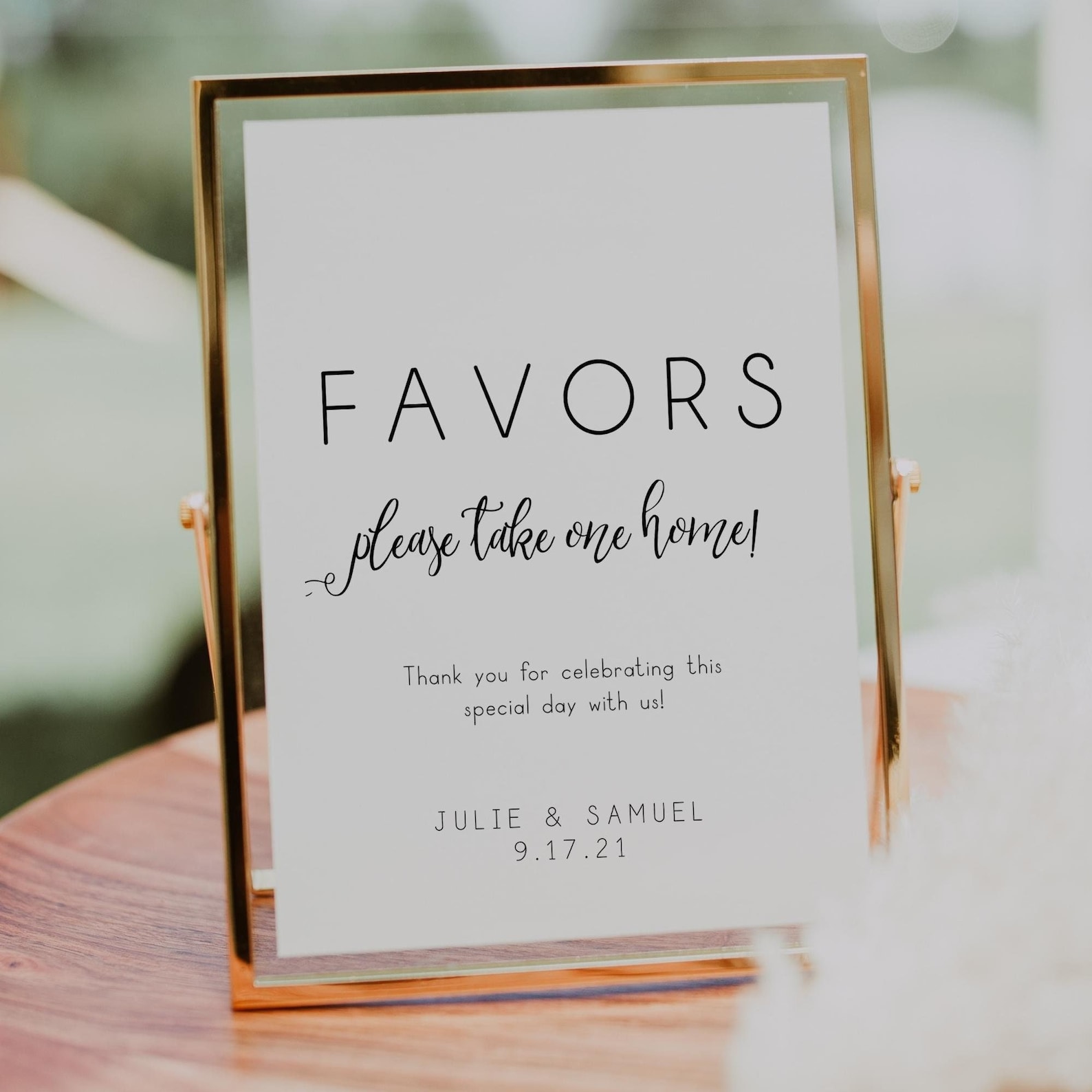 Modern Wedding Favors Sign Template, Modern Thank Guests Tabletop Sign ...