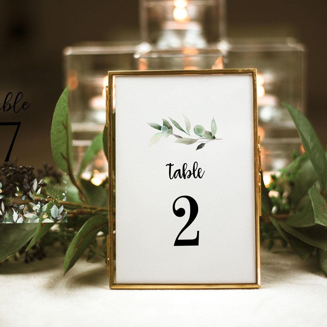 Printable Table Numbers, Greenery Table Numbers, 5x7, 4x6, Table ...