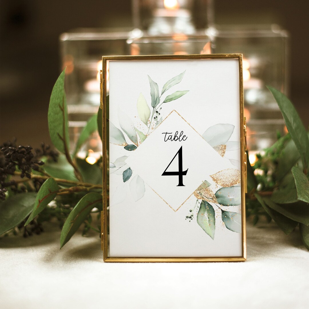 Printable Table Numbers, Tropical Table Numbers, Edit With TEMPLETT ...
