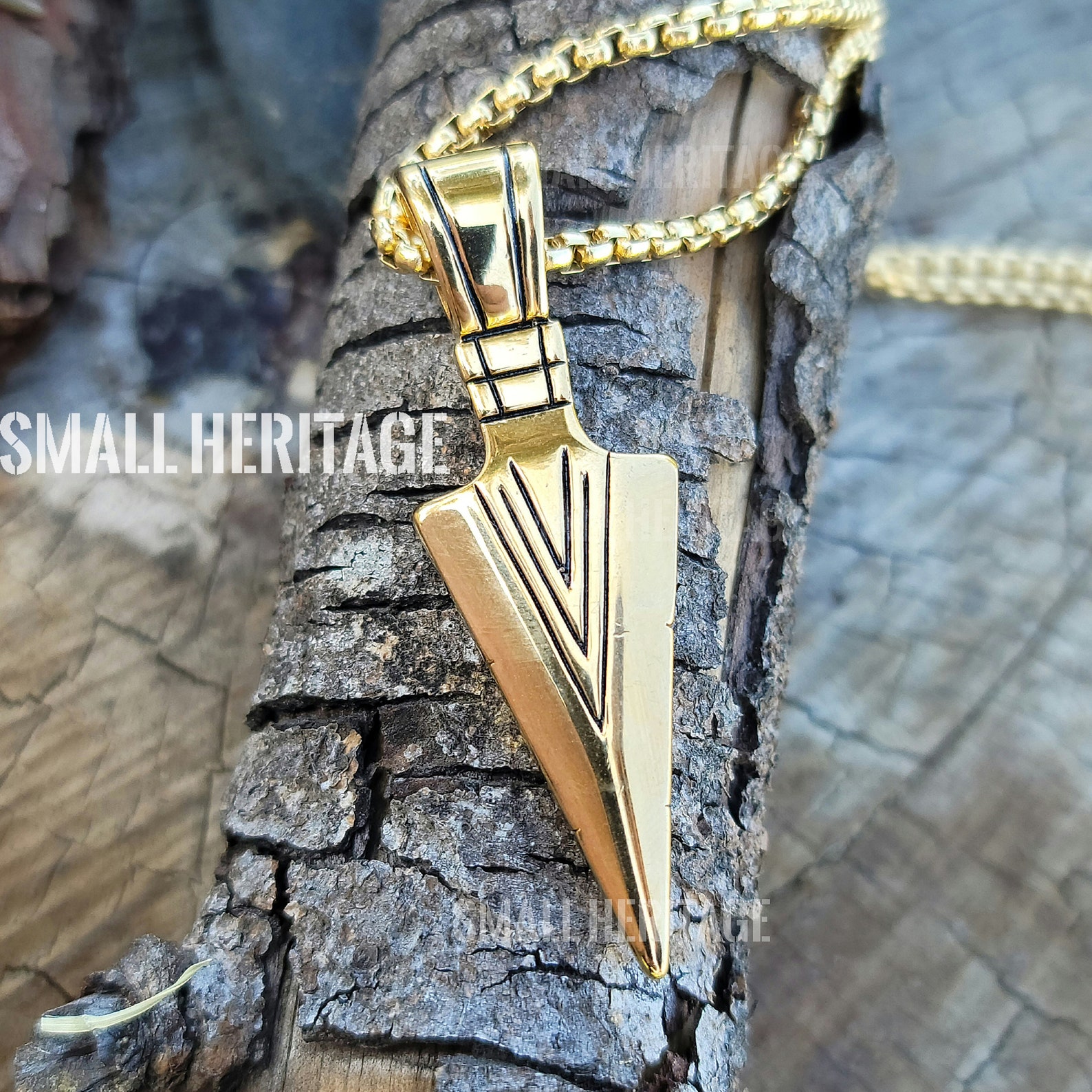 Stainless Steel Spear Necklace Silver Gold Black Color - Etsy