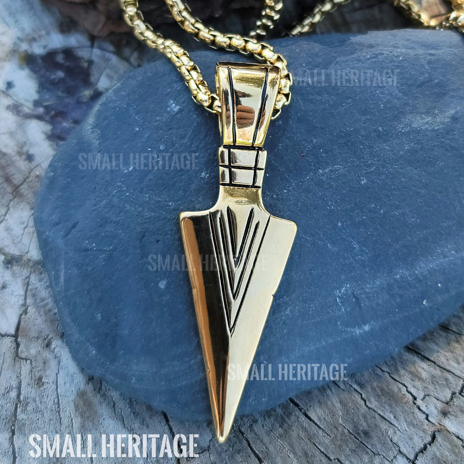Stainless Steel Spear Necklace Silver Gold Black Color - Etsy
