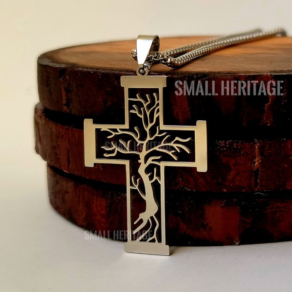 Cross Tree of Life Necklace - Etsy