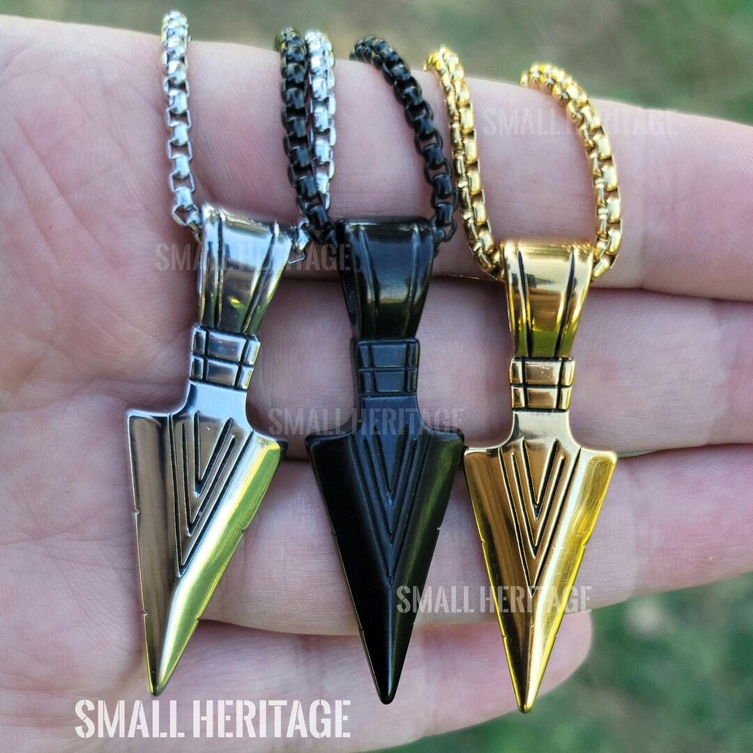 Stainless Steel Spear Necklace Silver Gold Black Color - Etsy