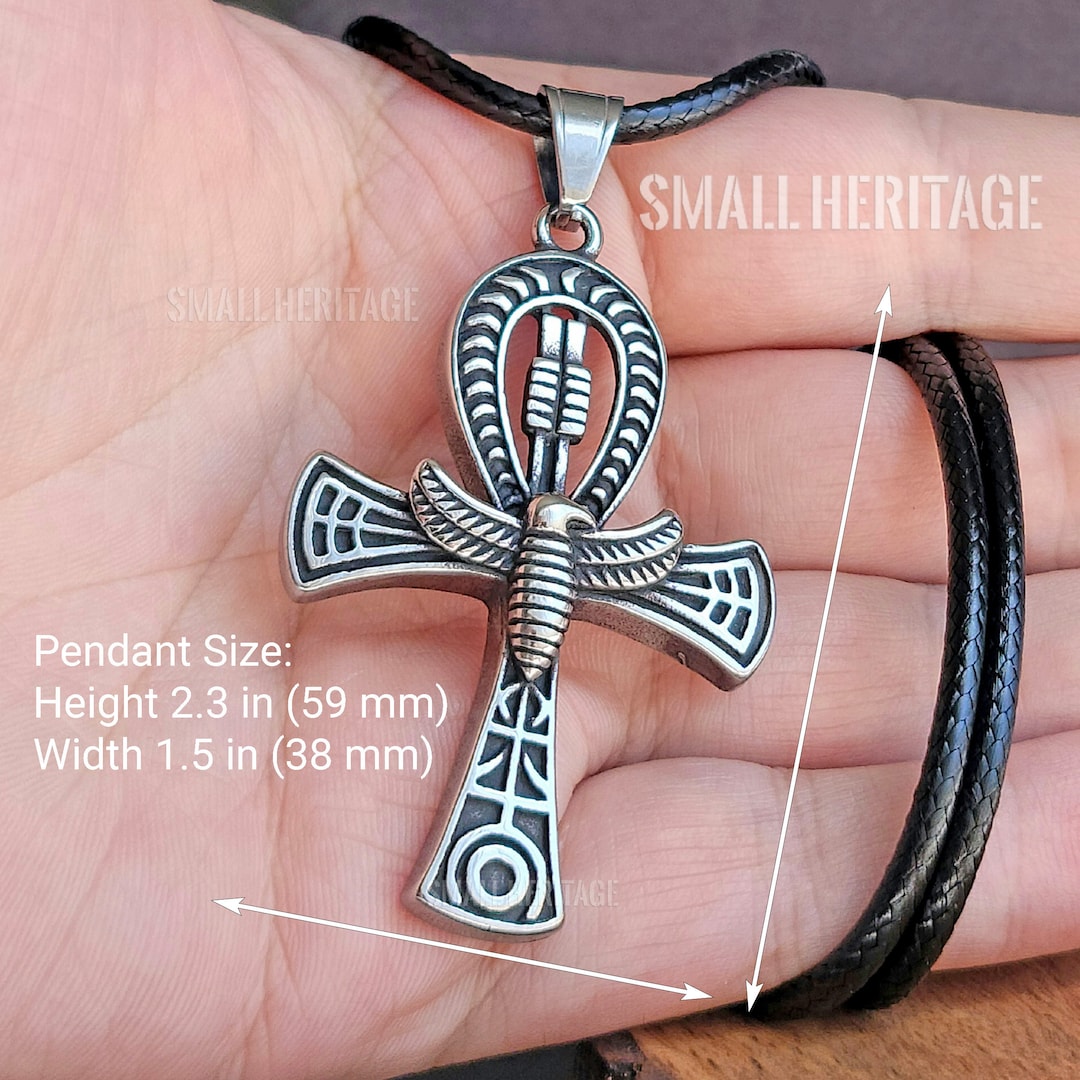 Key of Life Ankh Necklace Stainless Steel Pendant Ancient Egyptian ...