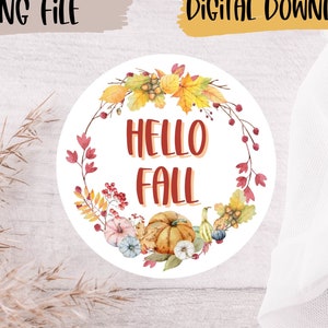 HELLO FALL Sticker PNG, Fall Packaging Stickers for Small Business ...
