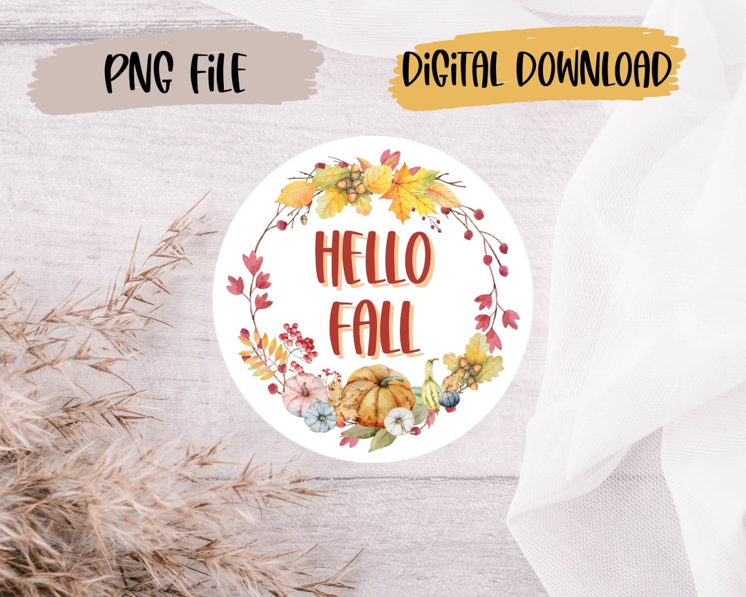 HELLO FALL Sticker PNG, Fall Packaging Stickers for Small Business ...