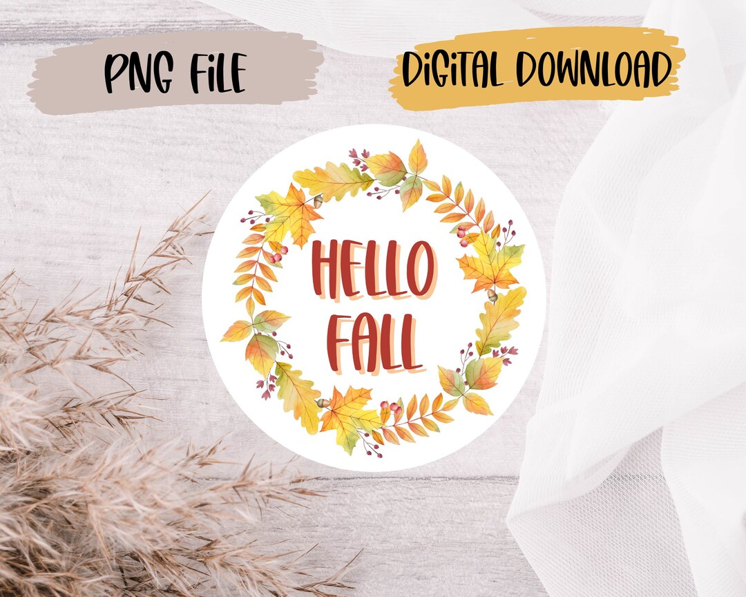HELLO FALL Sticker PNG, Fall Packaging Stickers for Small Business ...