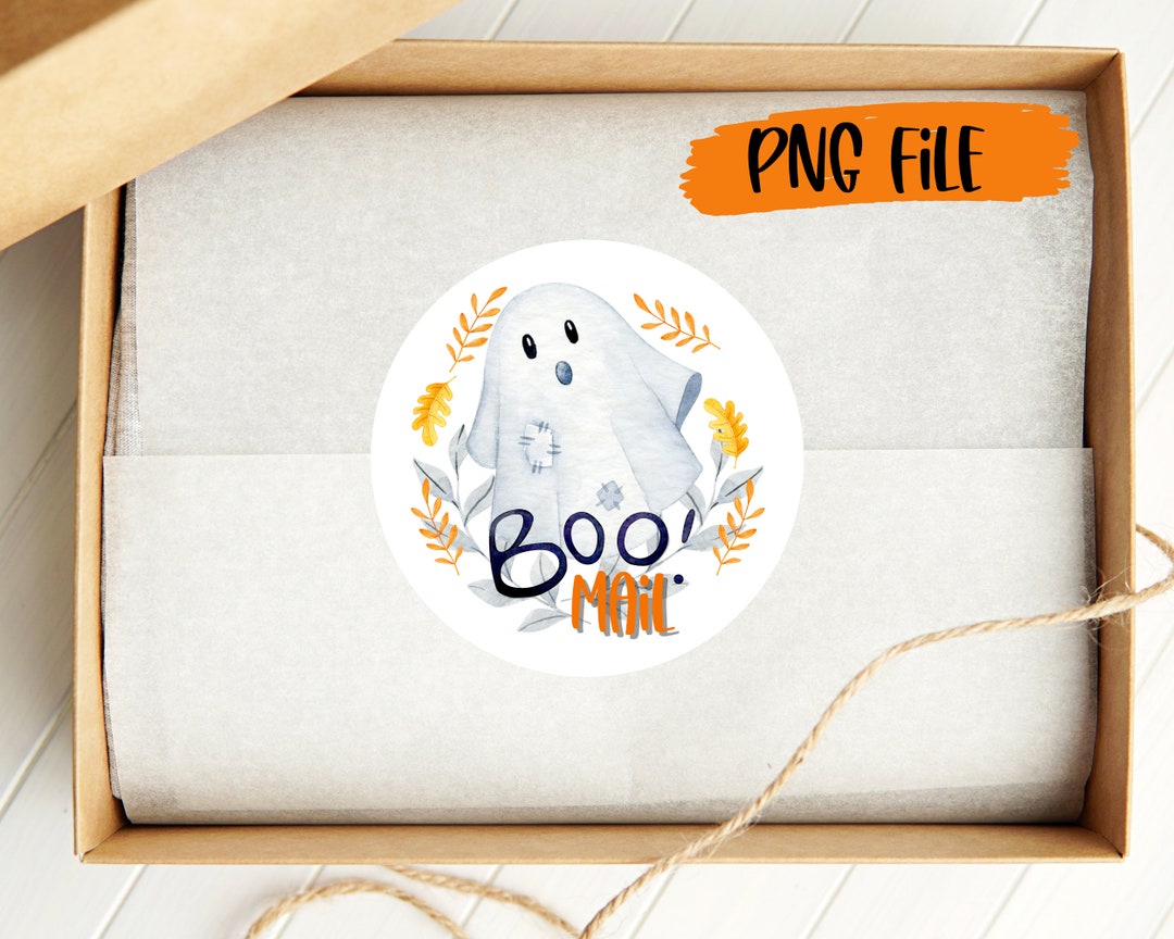 BOO MAIL STICKER Png, Halloween Packaging Stickers for Small Business ...