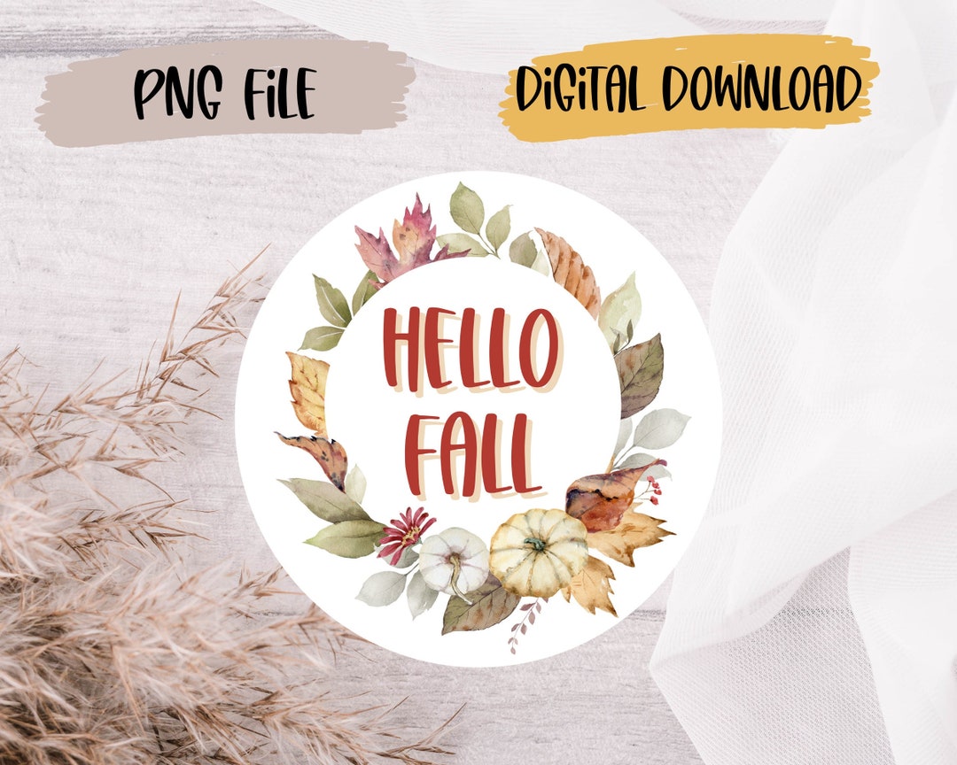 HELLO FALL Sticker PNG, Autumn Packaging Stickers for Small Business ...