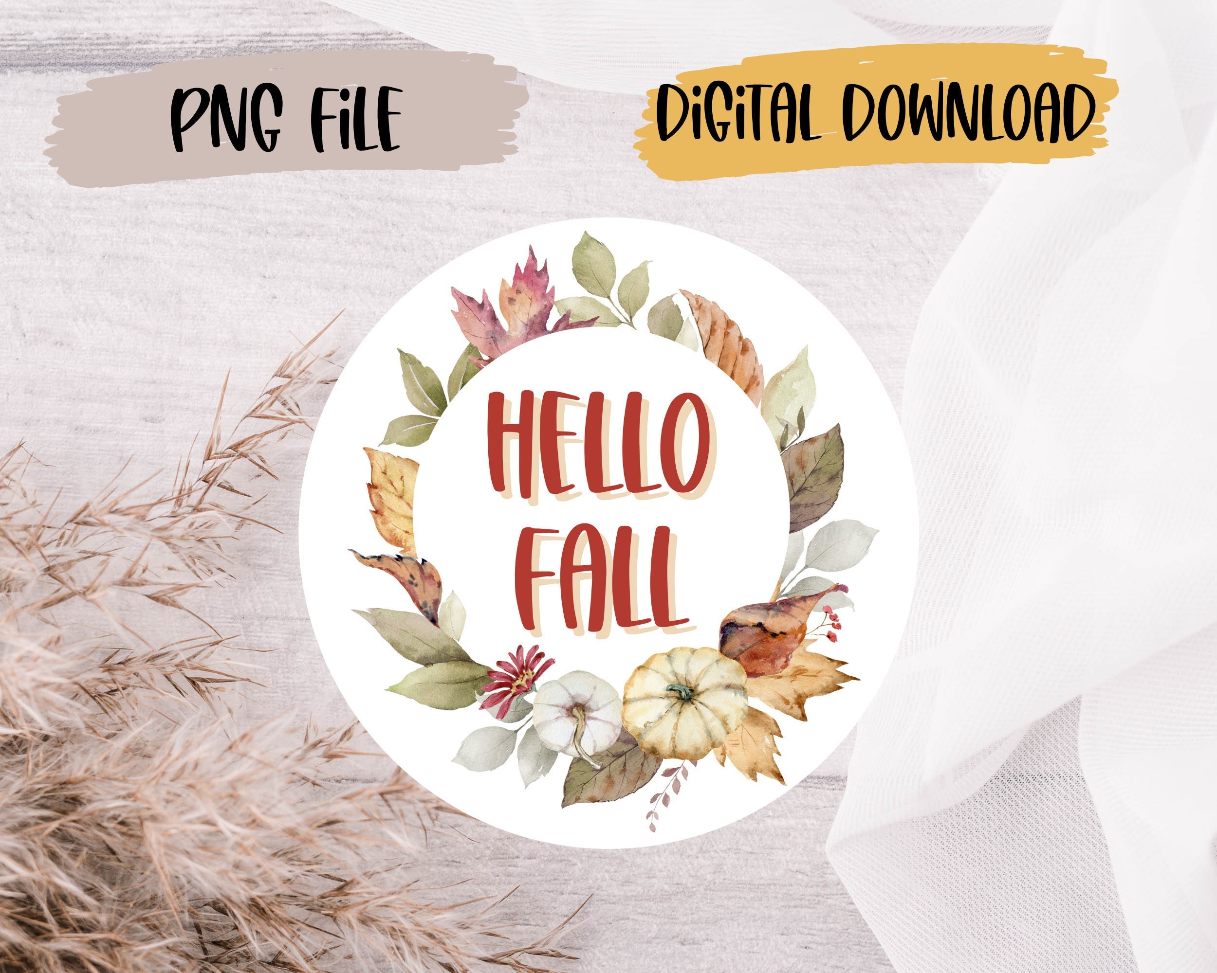 HELLO FALL Sticker PNG, Autumn Packaging Stickers for Small Business ...