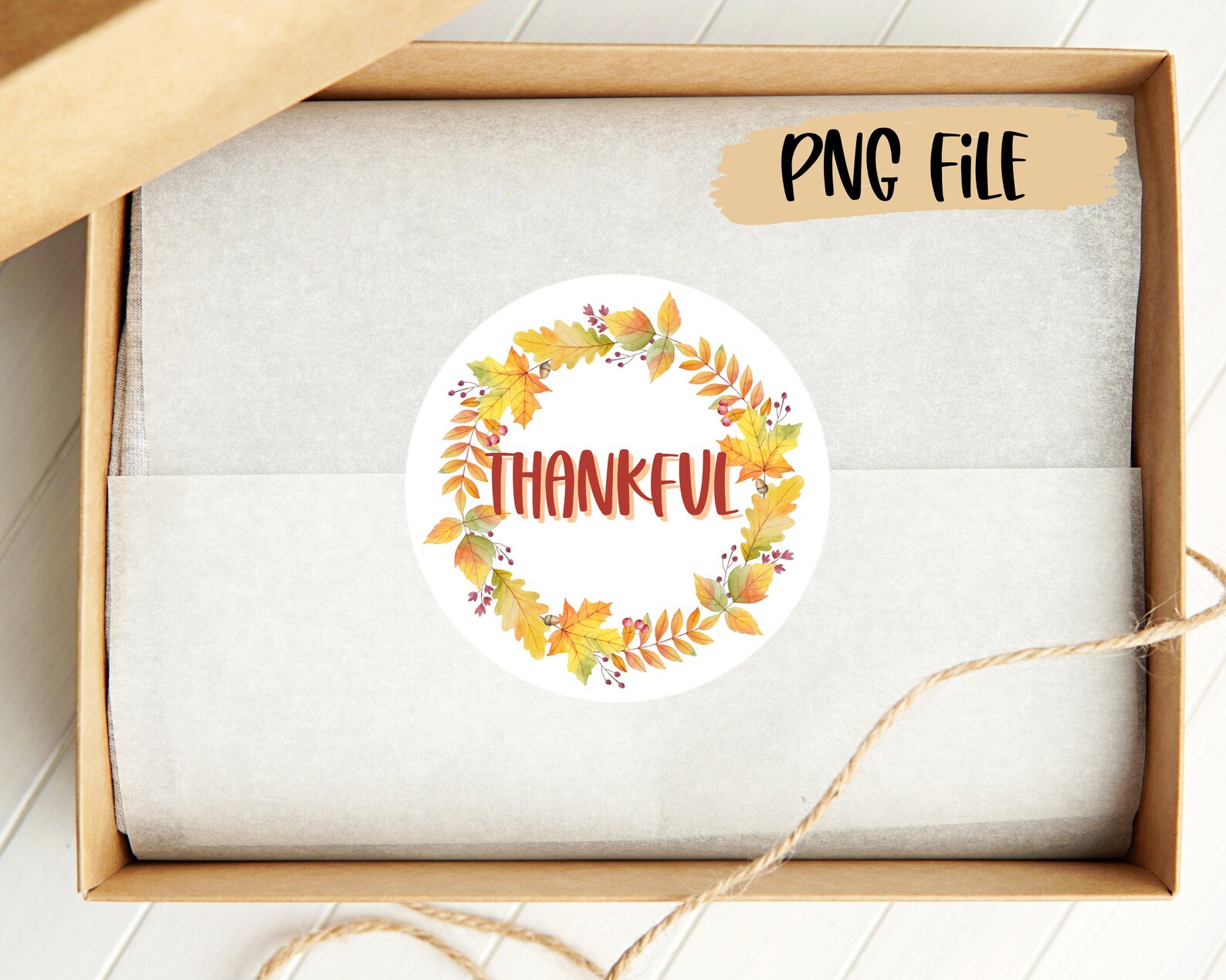 THANKFUL STICKER PNG, Happy Thanksgiving, Fall Packaging Stickers for ...