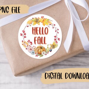 HELLO FALL Sticker PNG, Fall Packaging Stickers for Small Business ...