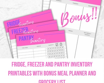 Kitchen Inventory Printable Pantry Fridge and Freezer - Etsy