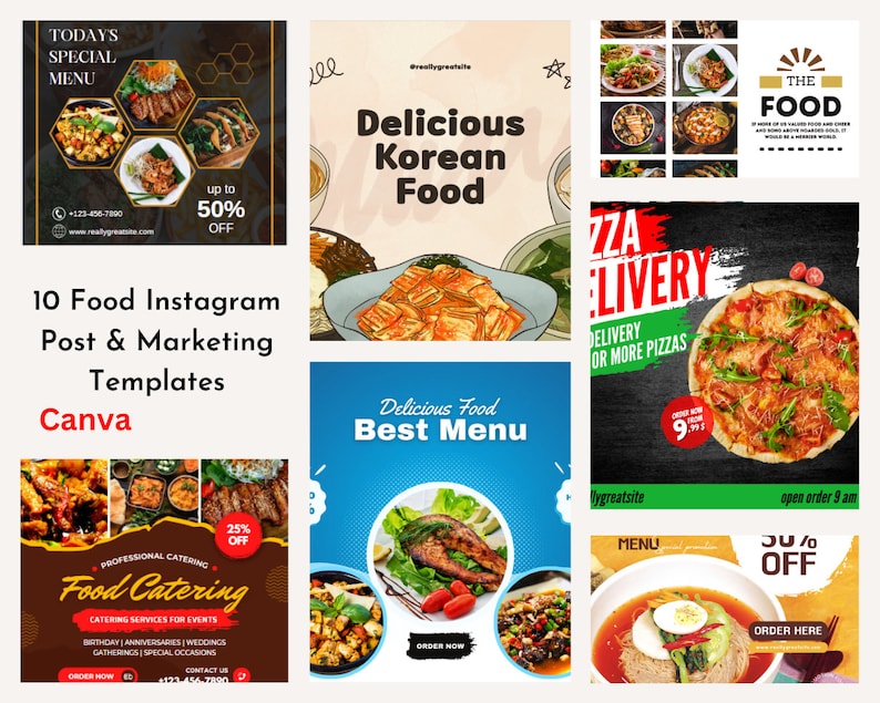 10 Food Instagram Best Post and Marketing Templates Fully Editable ...