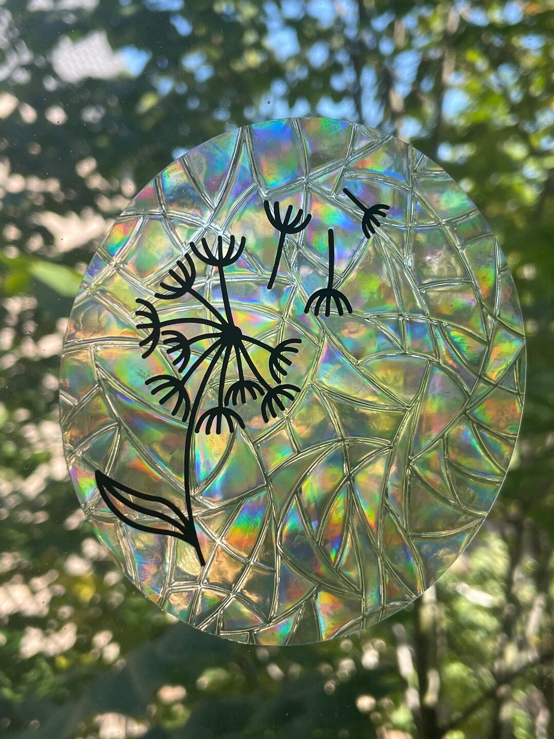 Rainbow Sun Catcher Sticker, Dandelion Design,rainbow Maker Suncatcher ...