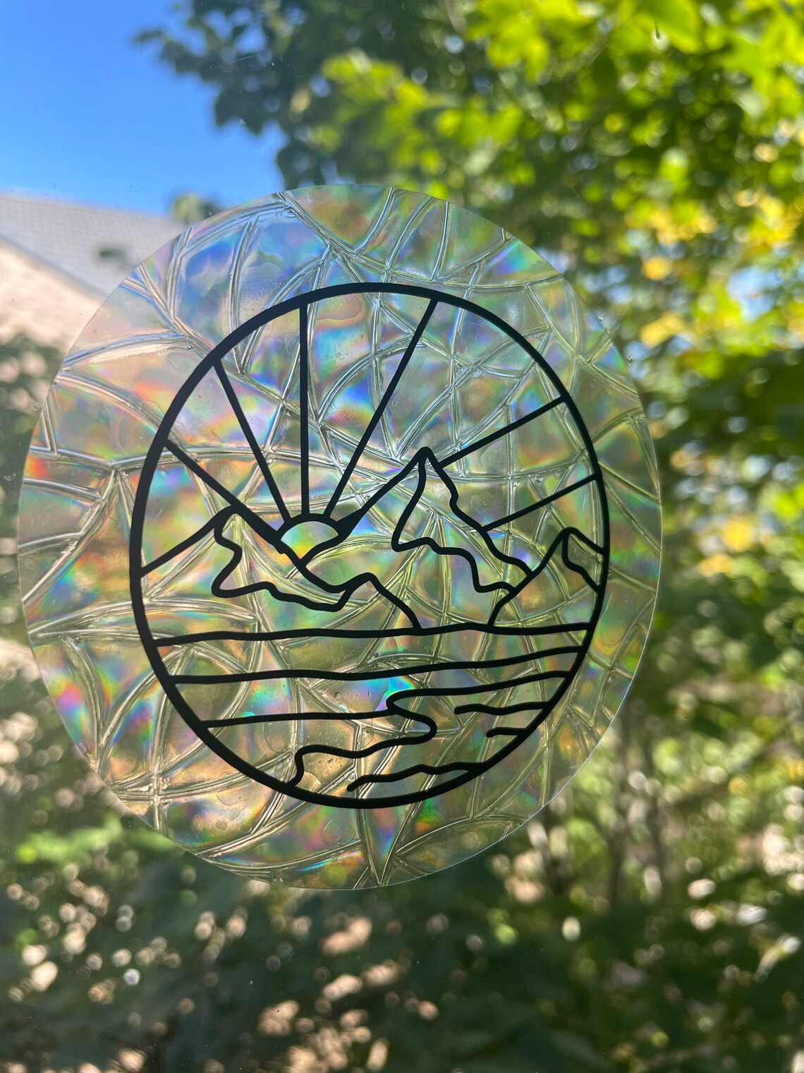 Rainbow Sun Catcher Sticker, Mountain Design,rainbow Maker Suncatcher ...