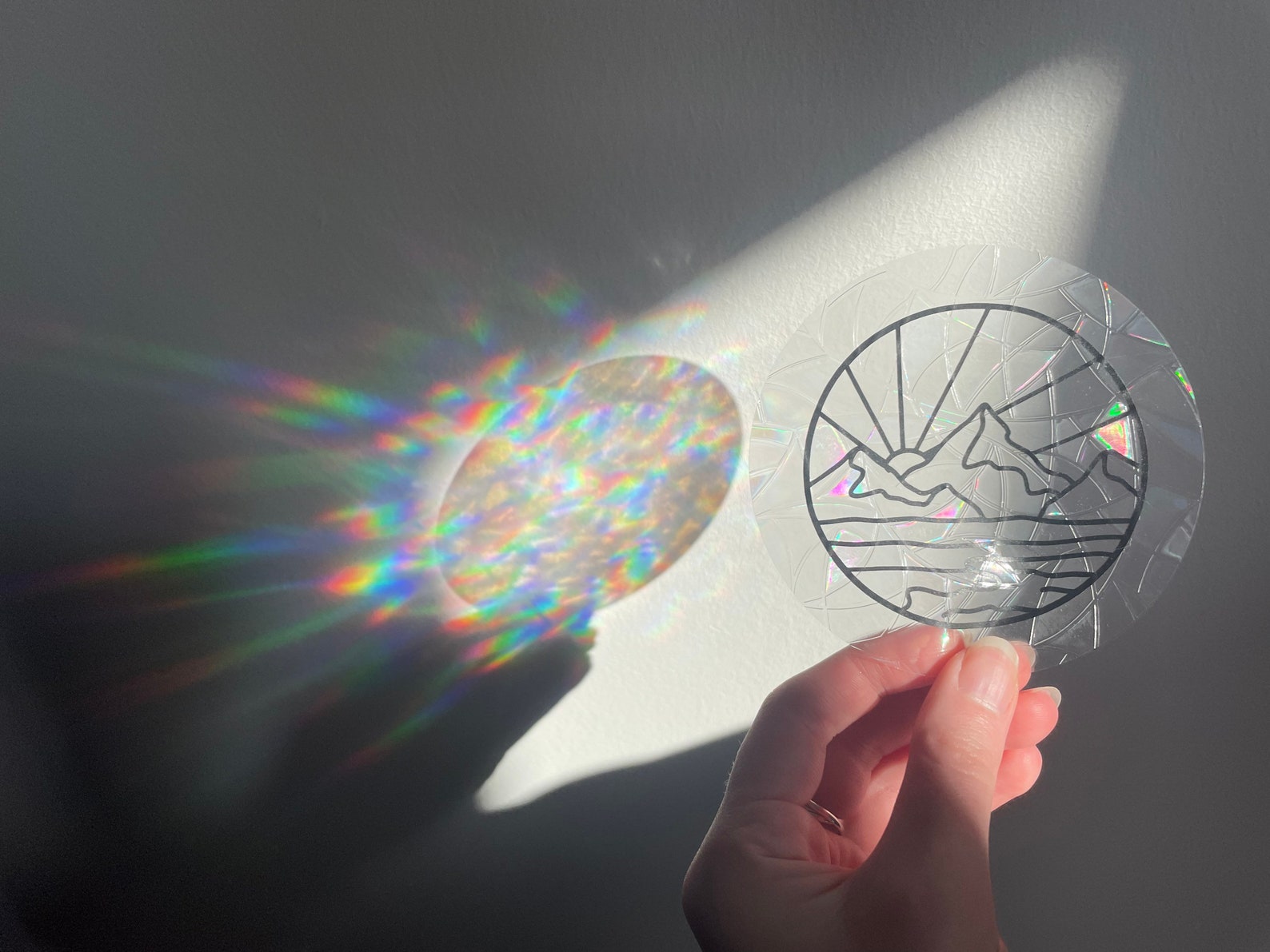 Rainbow Sun Catcher Sticker, Mountain Design,rainbow Maker Suncatcher ...