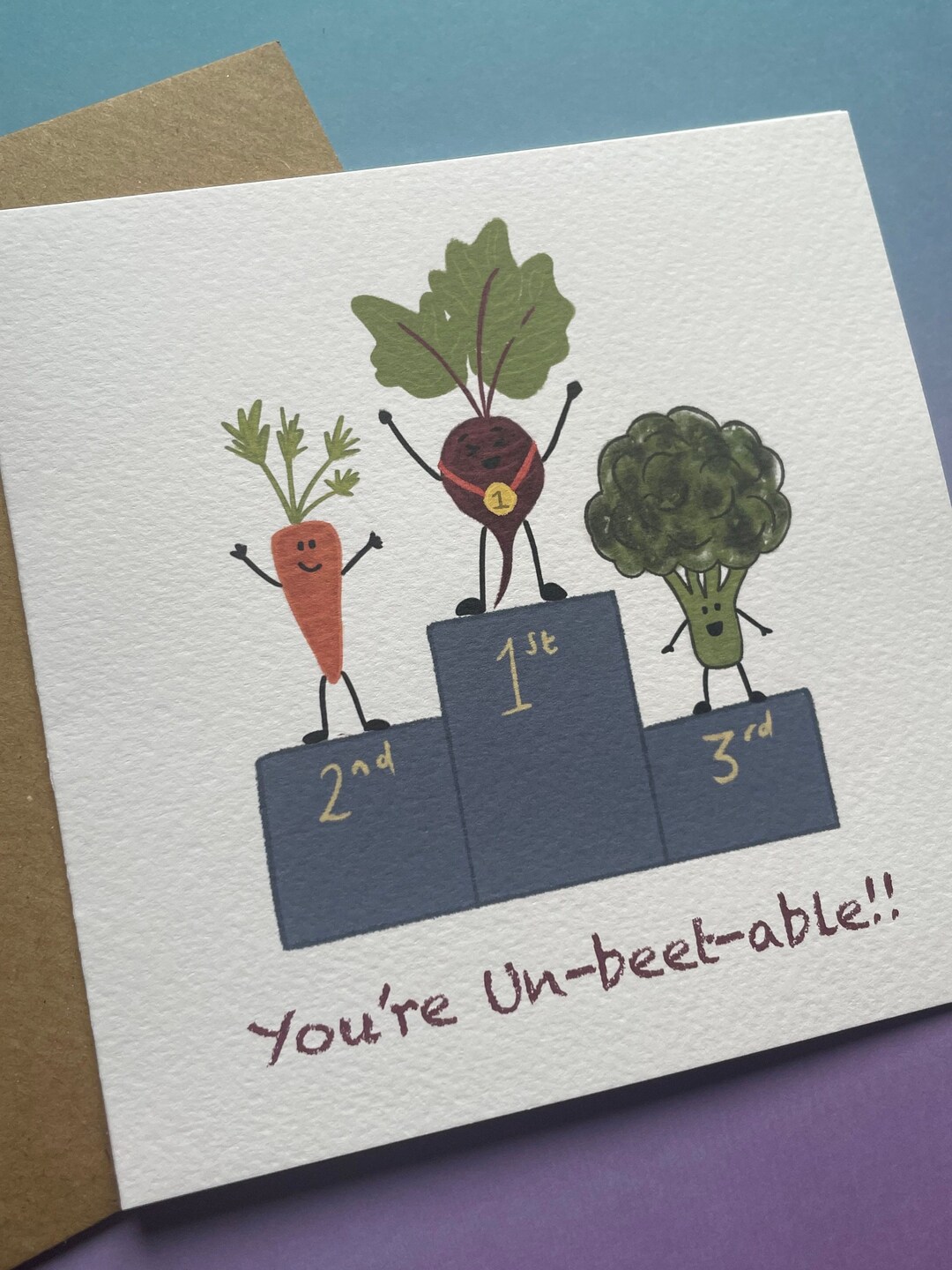 You’re Unbeatable Card, Celebration Card, Good Luck Card, Pun Card ...