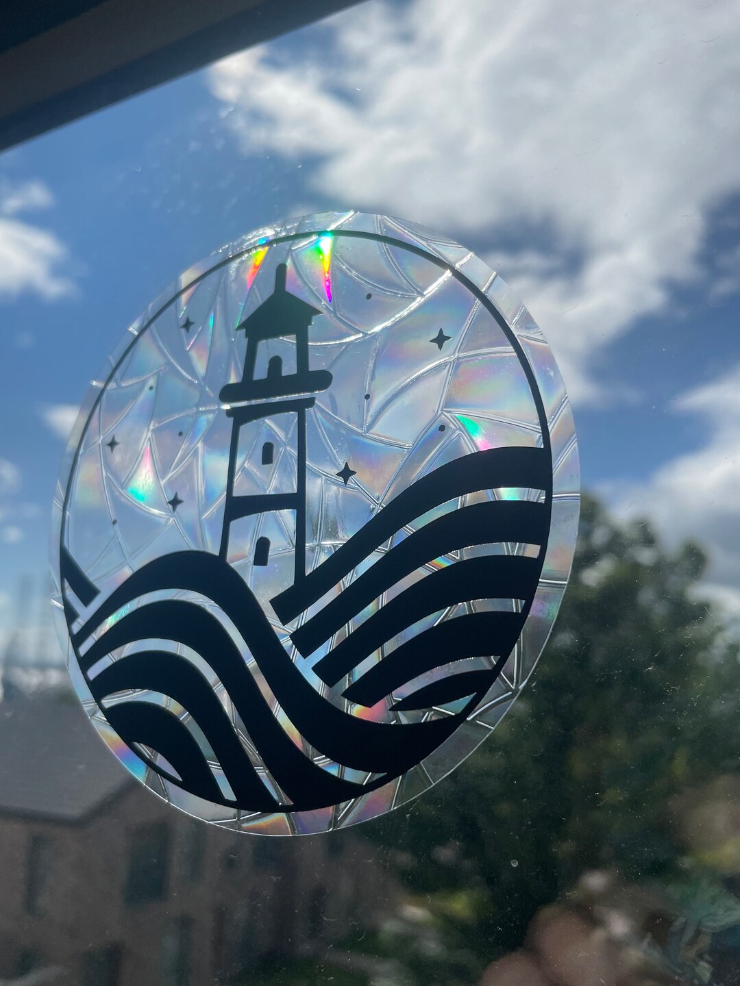 Rainbow Sun Catcher Sticker, Lighthouse Design,rainbow Maker Suncatcher ...
