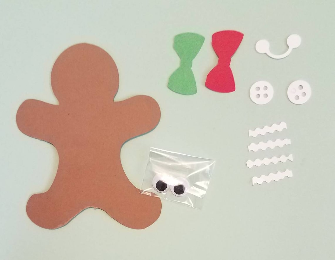DIY Gingerbread Man Paper Craft With Magnet, Paper Craft Kits for Kids ...
