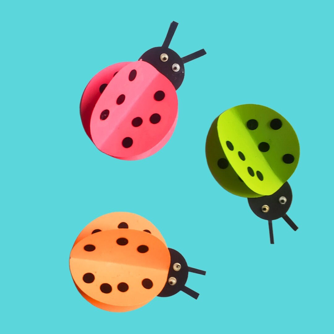 Springtime Fun With Ladybug Craft Kit for Kids Set of 3,paper Craft Art ...