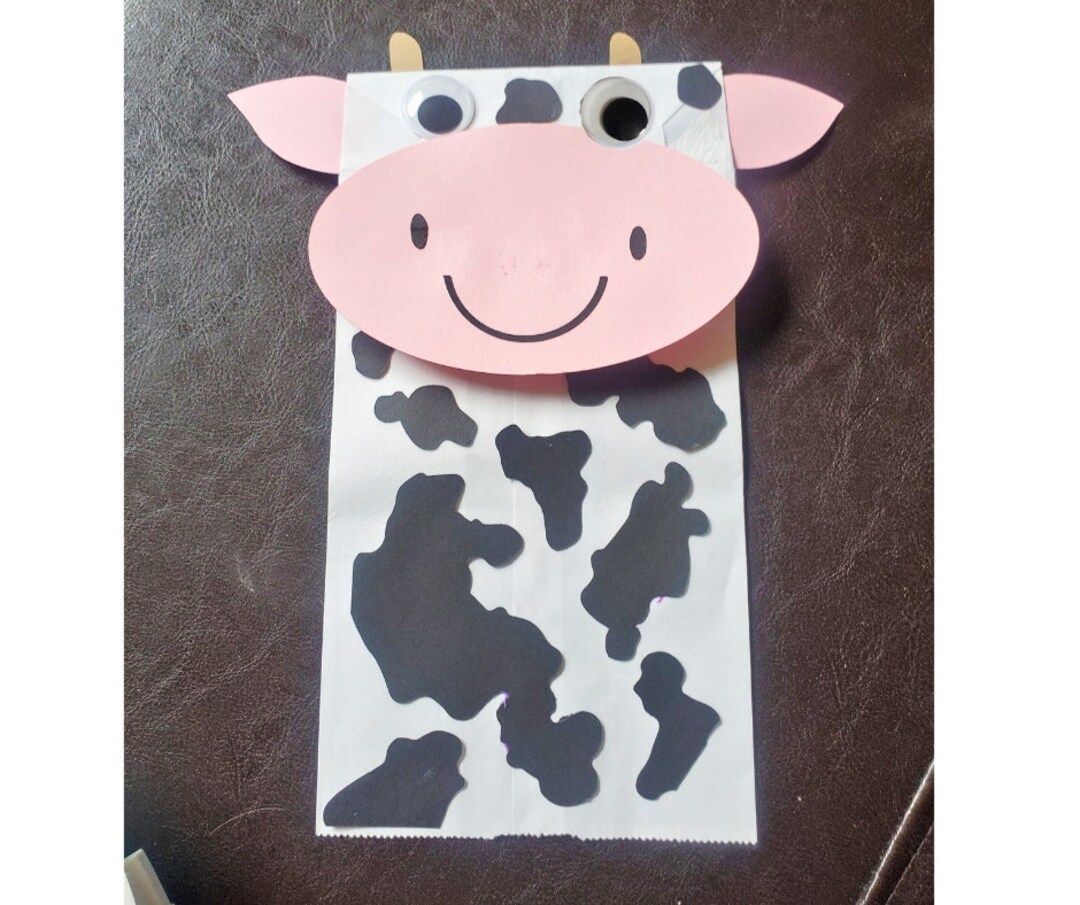 Cow Paper Bag Puppet Craft Kit, Farm Animal Craft - Etsy