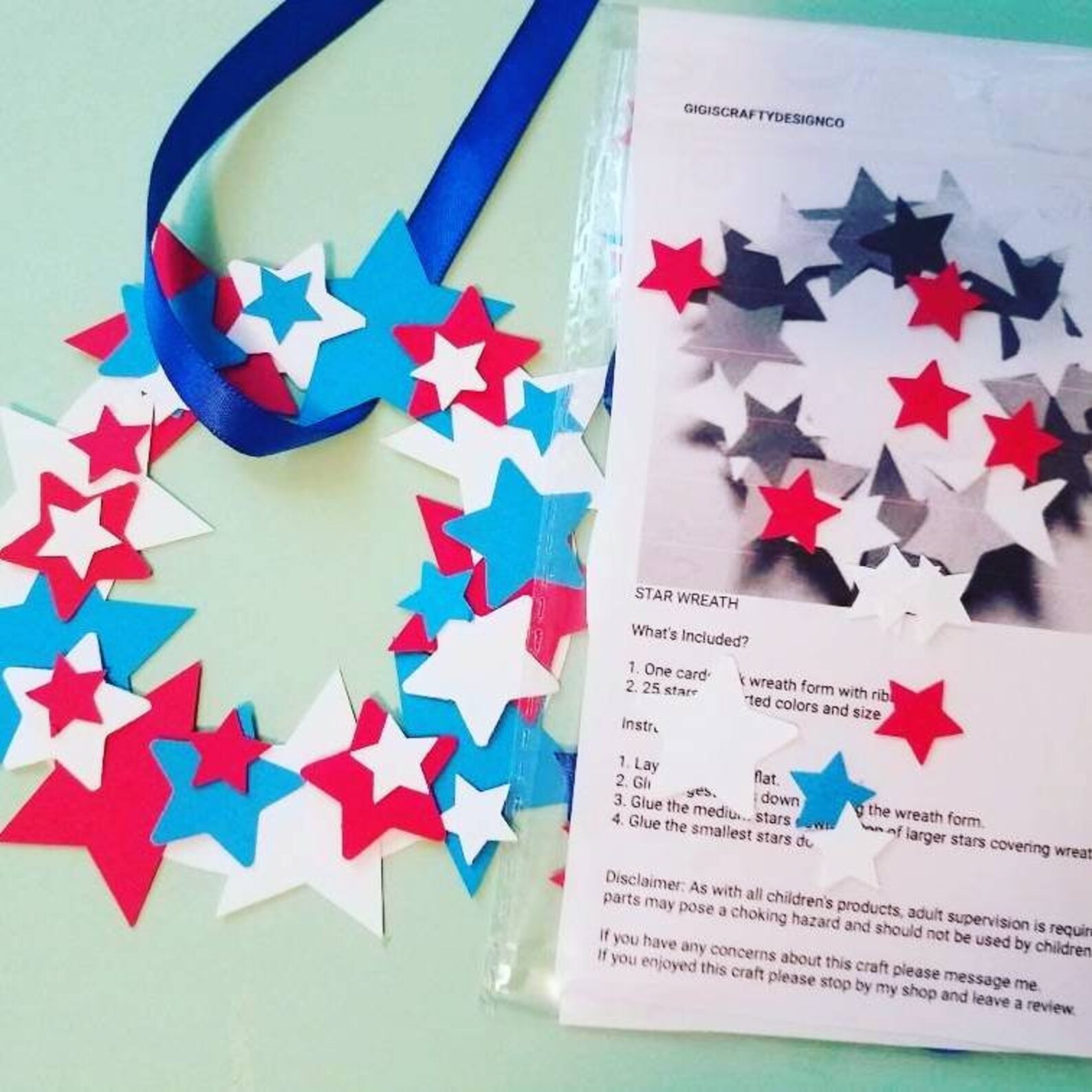 Set of 3 Patriotic Paper Craft Kit for Kids 4th of July Craft - Etsy