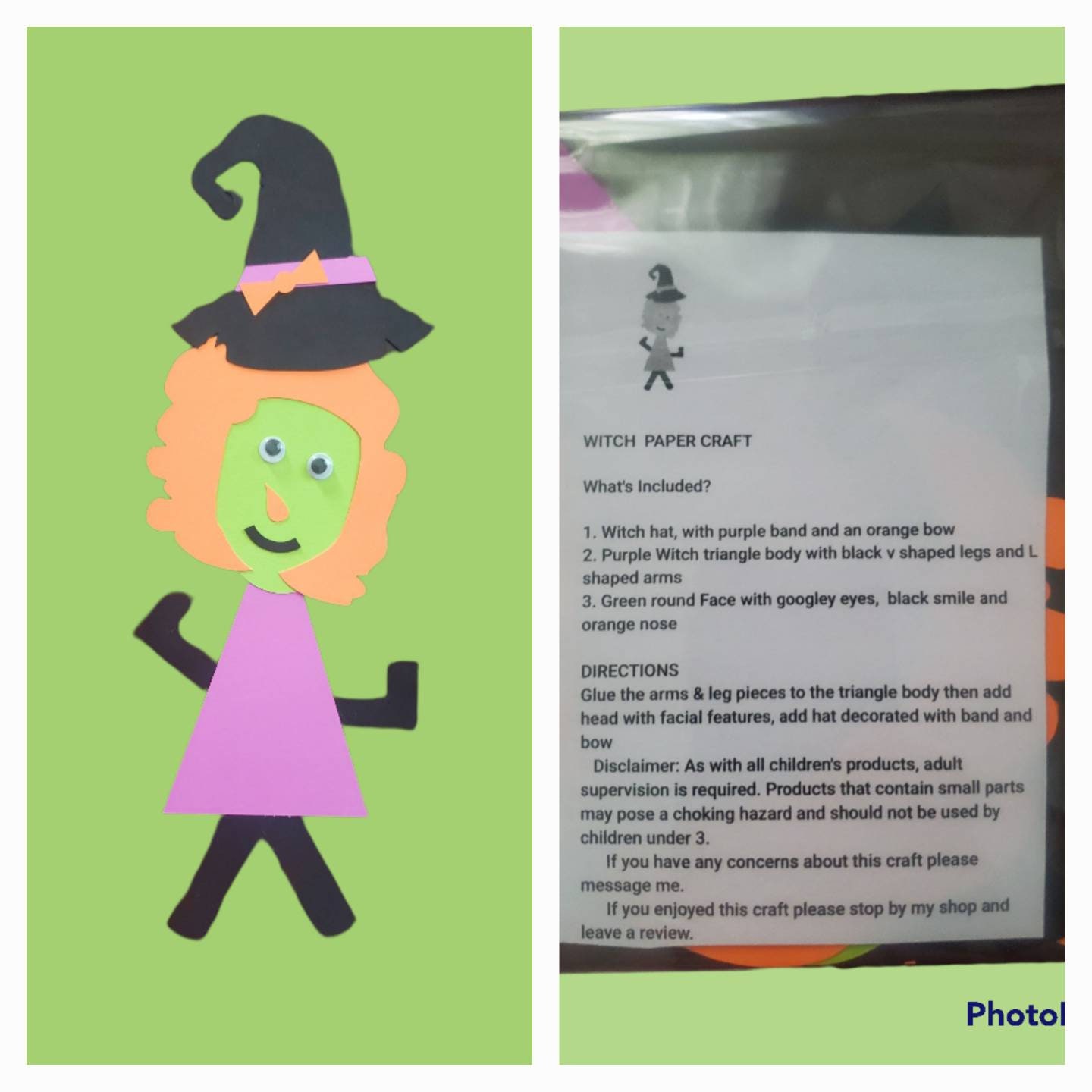 Witch Paper Craft Kit for Kids Fall Craft Halloween Paper - Etsy