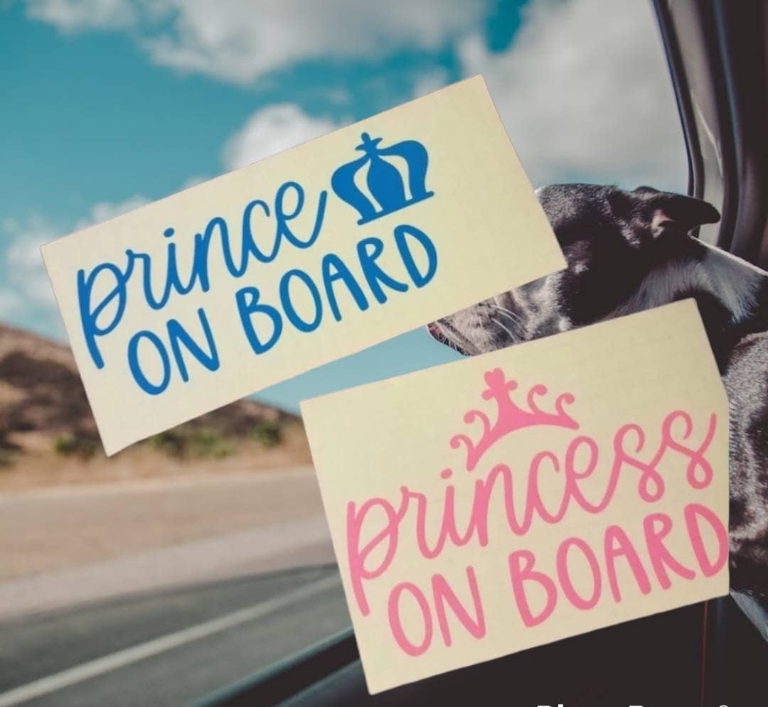 Prince and Princess on Board Car Decal Cute and Fun Car - Etsy