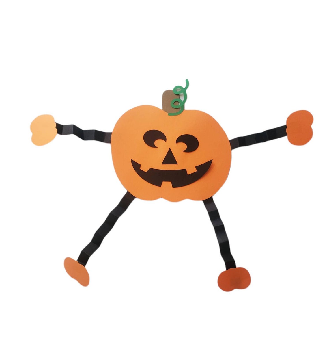Pumpkin Man Paper Craft Kit With Magnet, Halloween Craft Kit, Paper ...