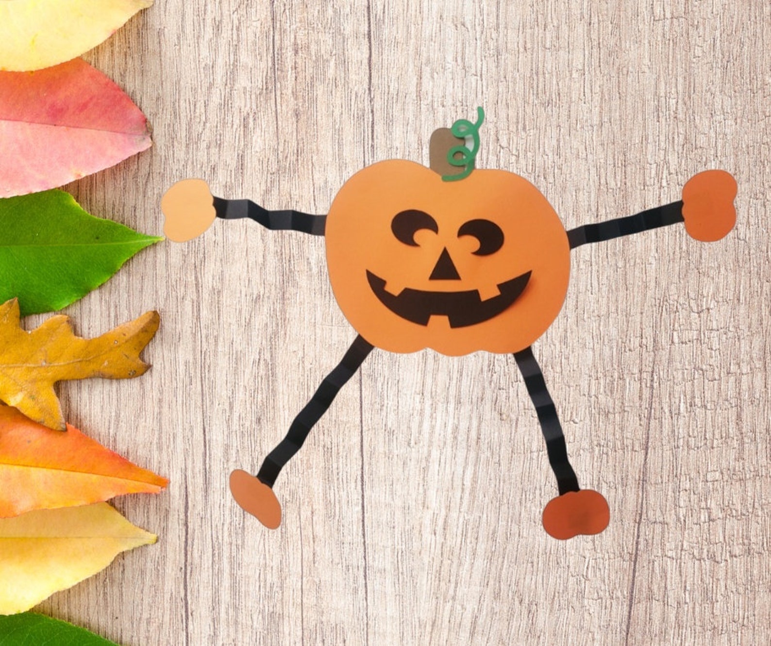 Pumpkin Man Paper Craft Kit With Magnet, Halloween Craft Kit, Paper ...