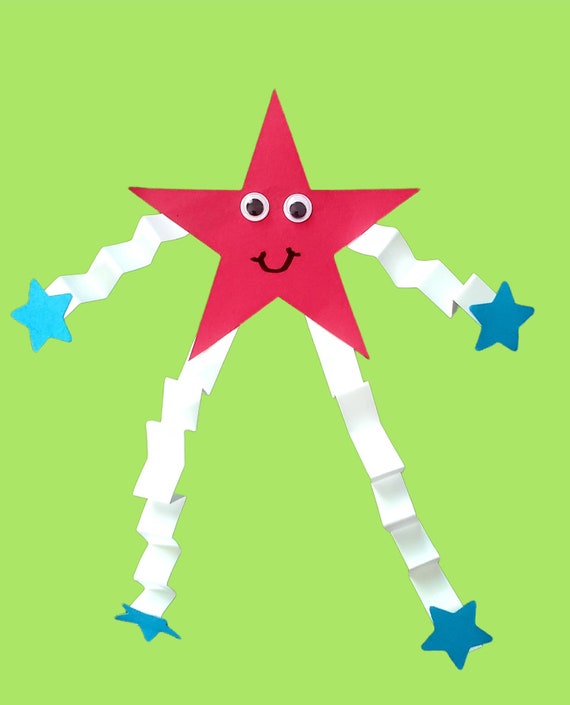 Patriotic Star Man Paper Craft for Kids - Etsy